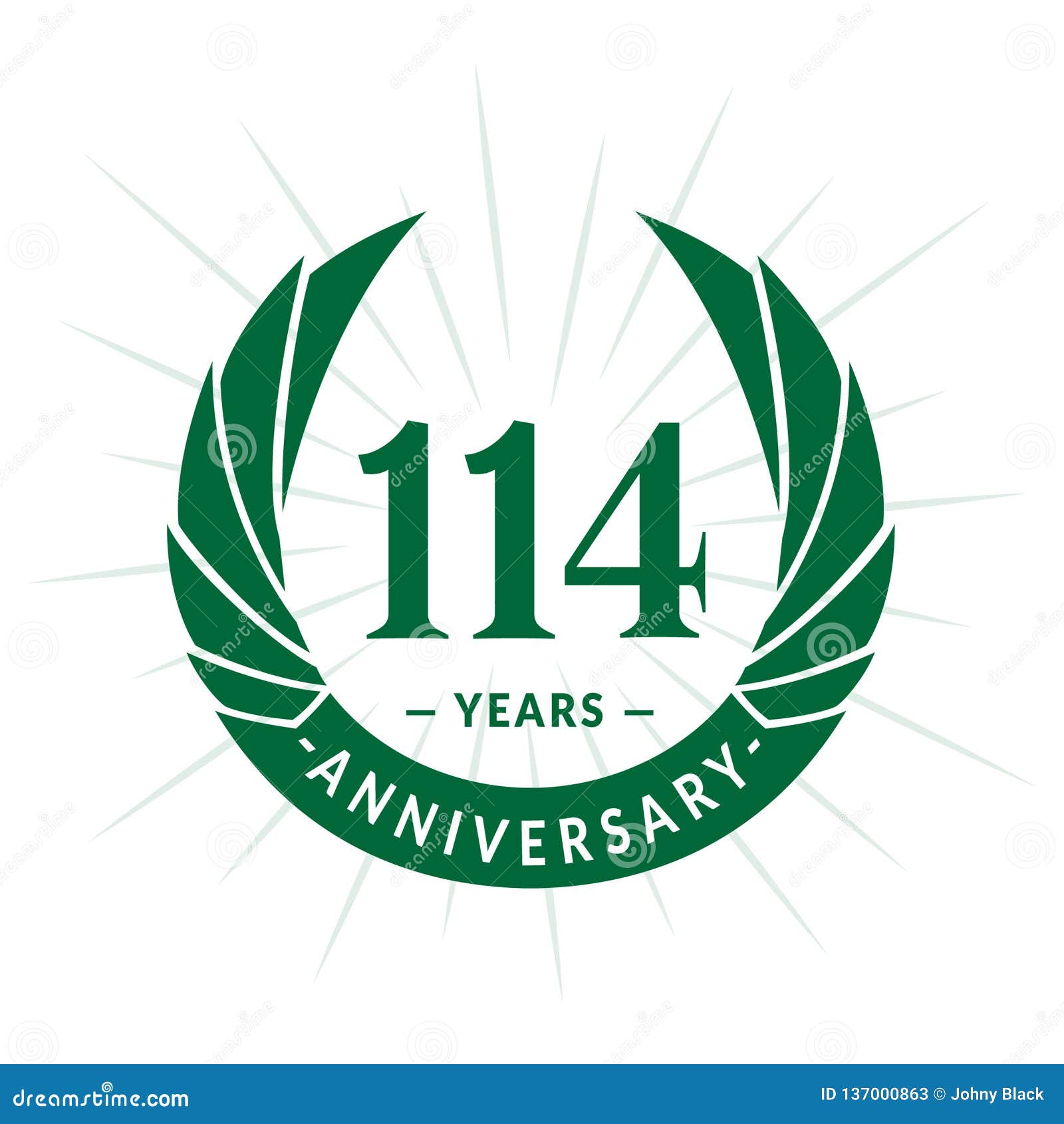 114 Years Anniversary Design Template. Elegant Anniversary Logo Design ...