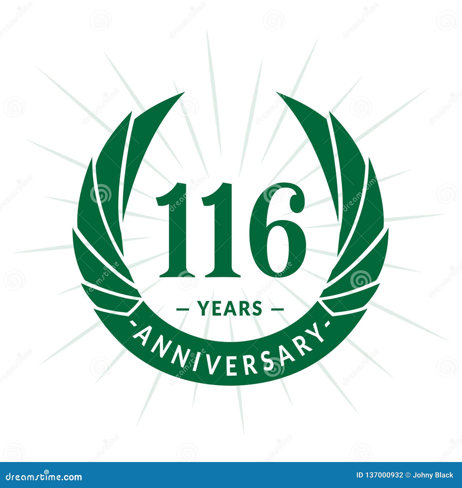 116 Years Anniversary Design Template. Elegant Anniversary Logo Design ...