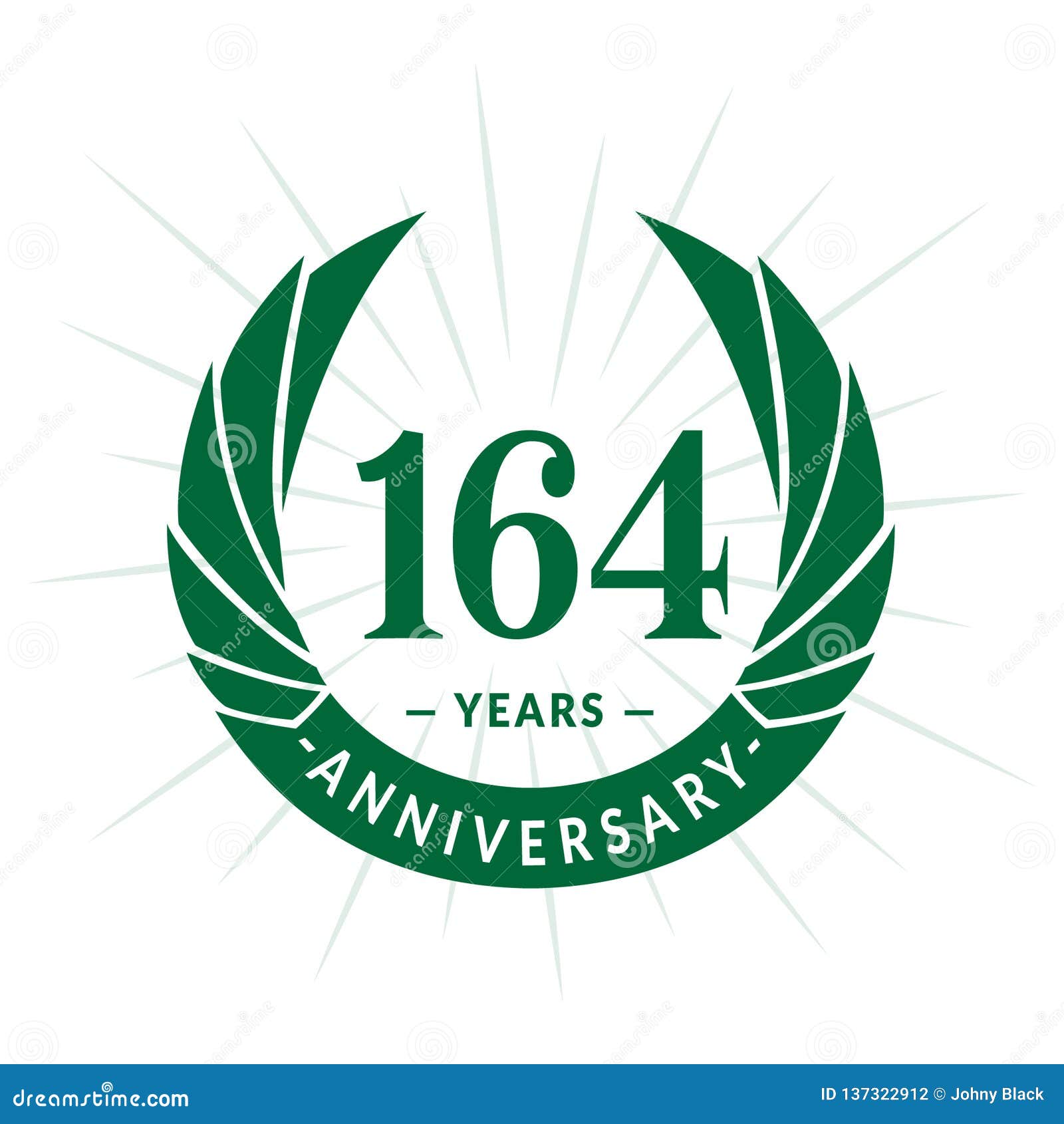 164 Years Anniversary Design Template. Elegant Anniversary Logo Design ...