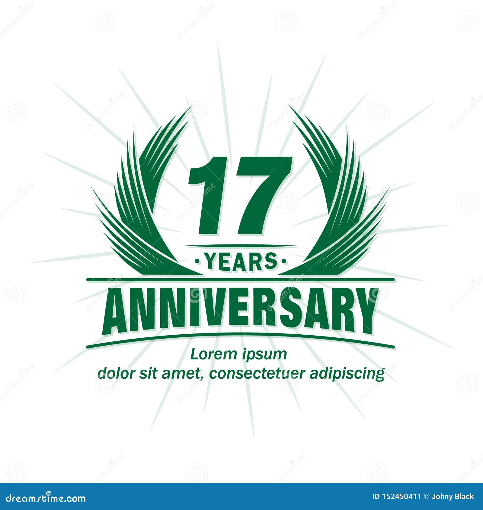 17 Years Anniversary. Elegant Anniversary Design. 17th Years Logo ...