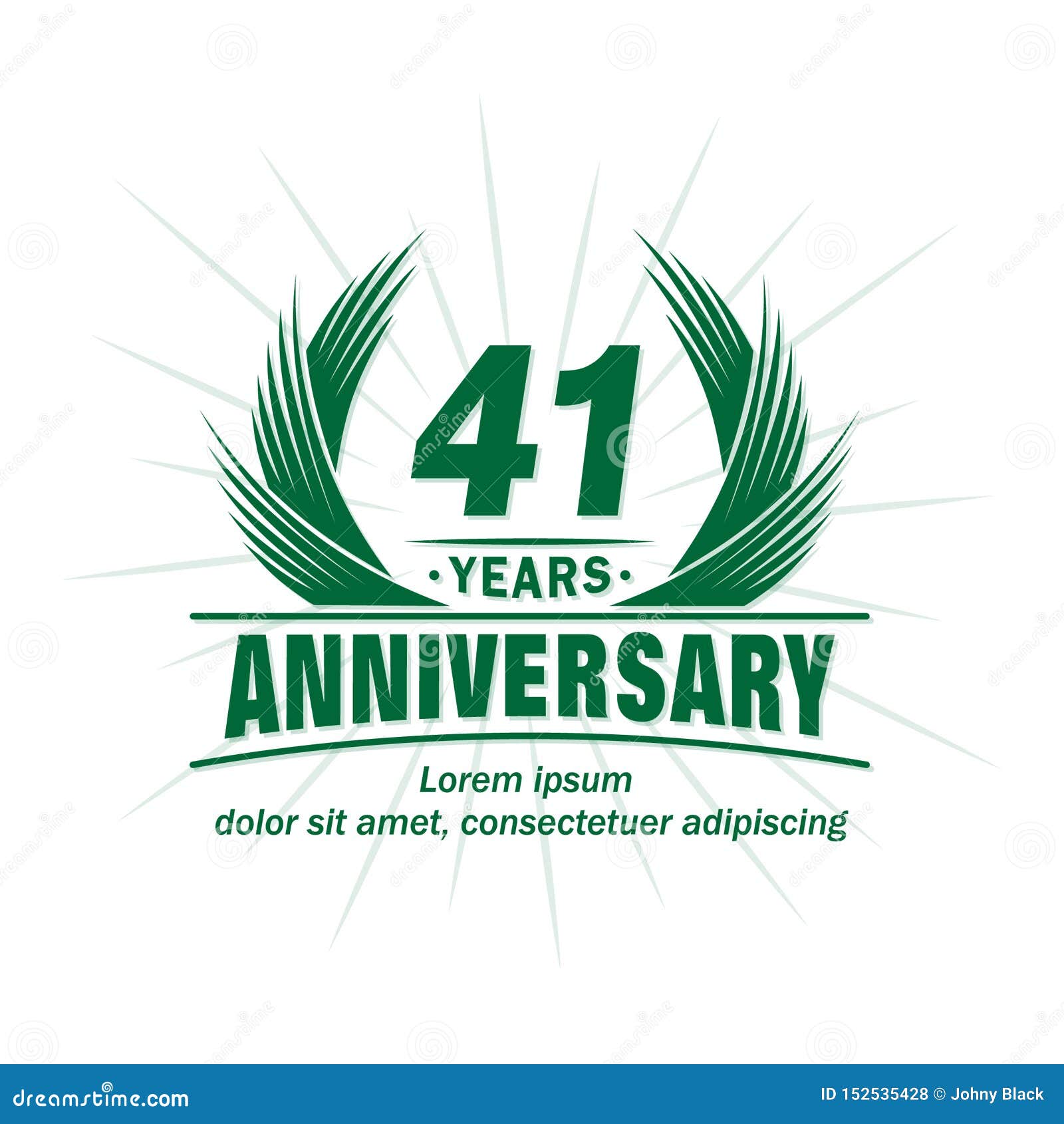 41 Years Anniversary. Elegant Anniversary Design. 41st Years Logo ...