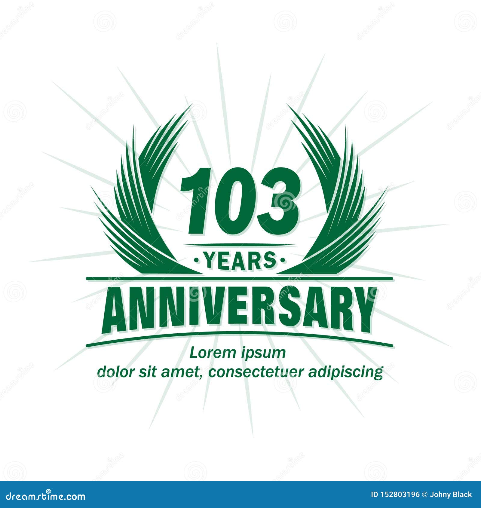 103 Years Anniversary. Elegant Anniversary Design. 103rd Years Logo ...