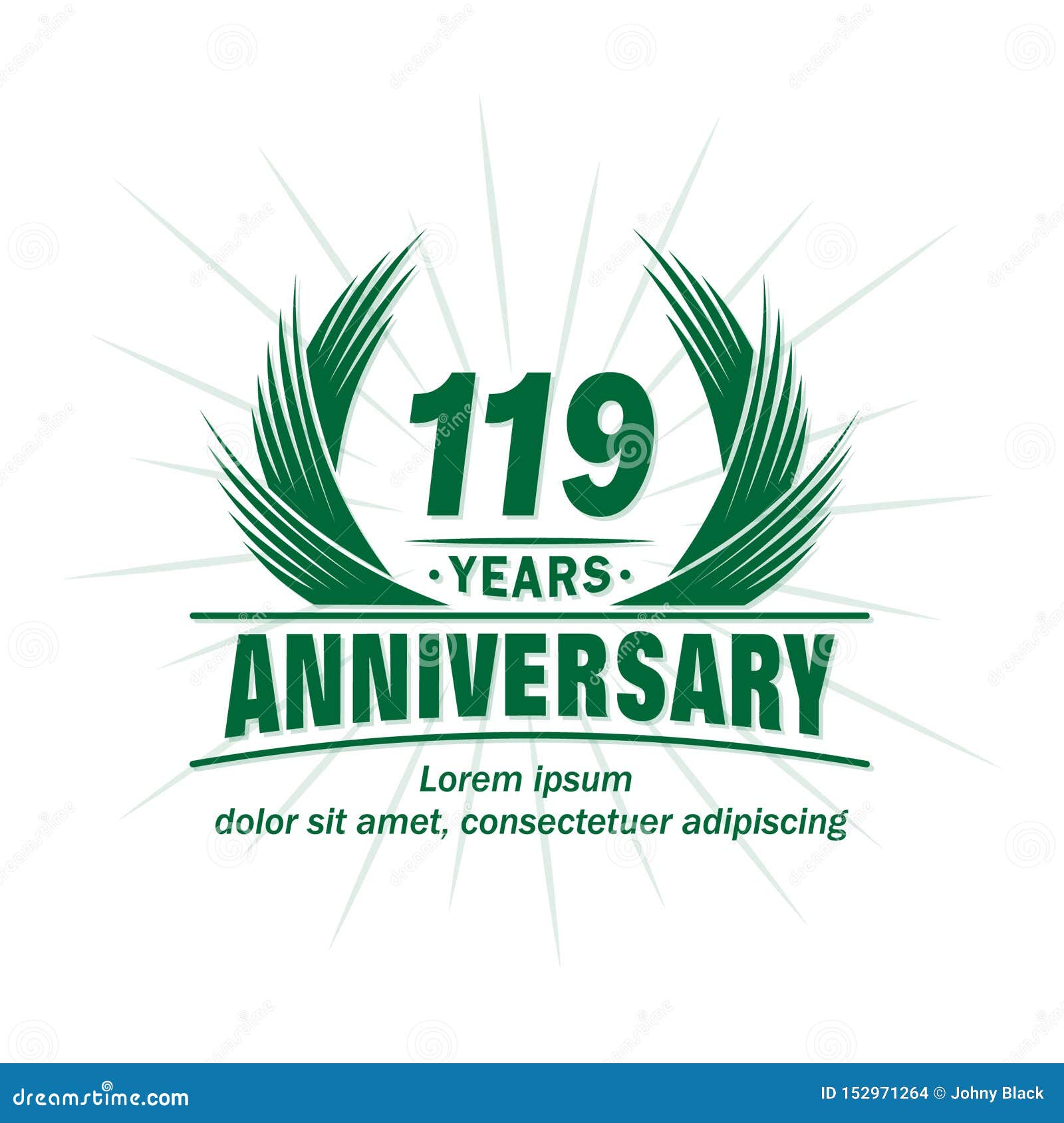 119 Years Anniversary. Elegant Anniversary Design. 119th Years Logo ...