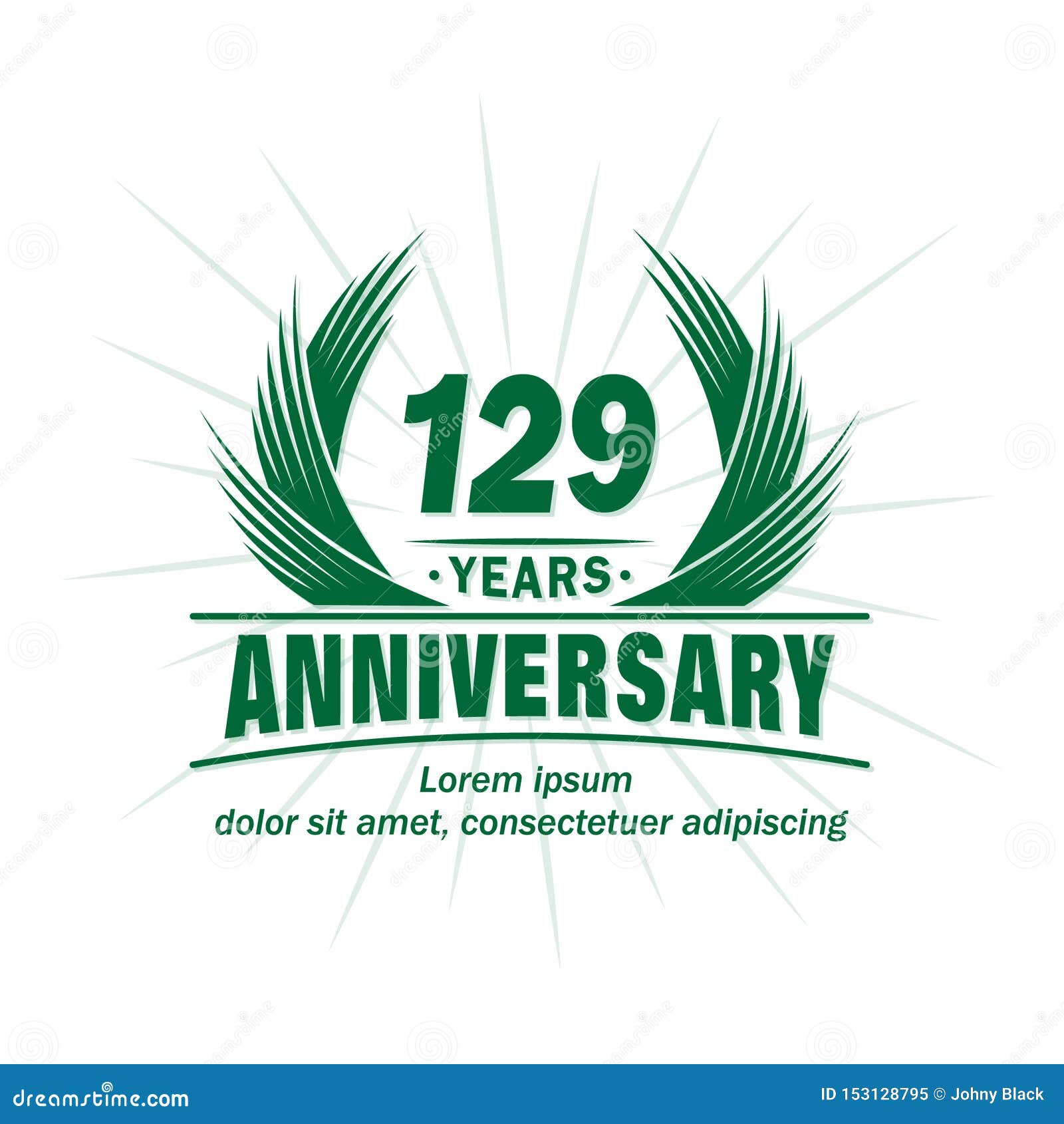 129 Years Anniversary. Elegant Anniversary Design. 129th Years Logo ...