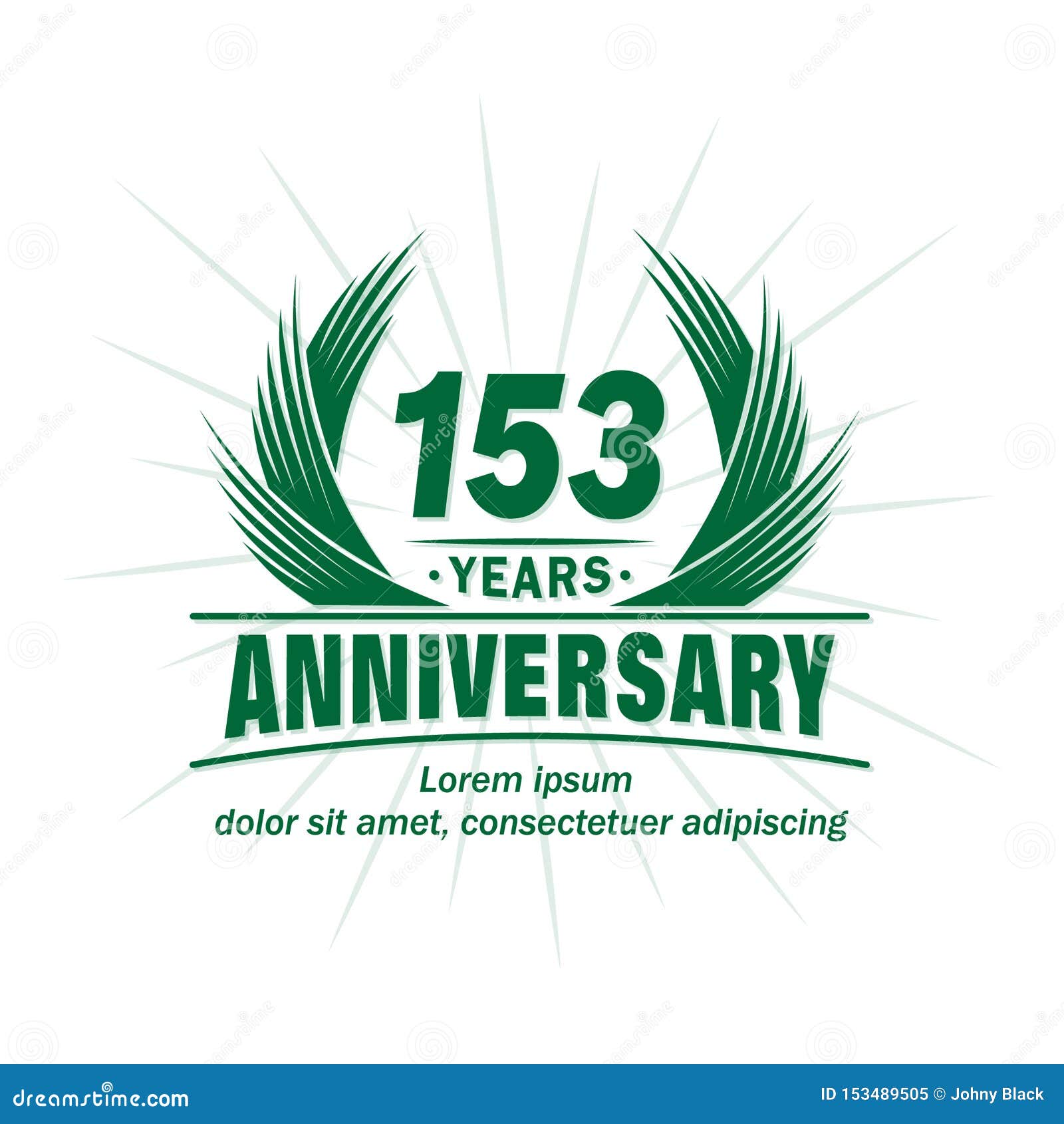 153 Years Anniversary. Elegant Anniversary Design. 153rd Years Logo ...