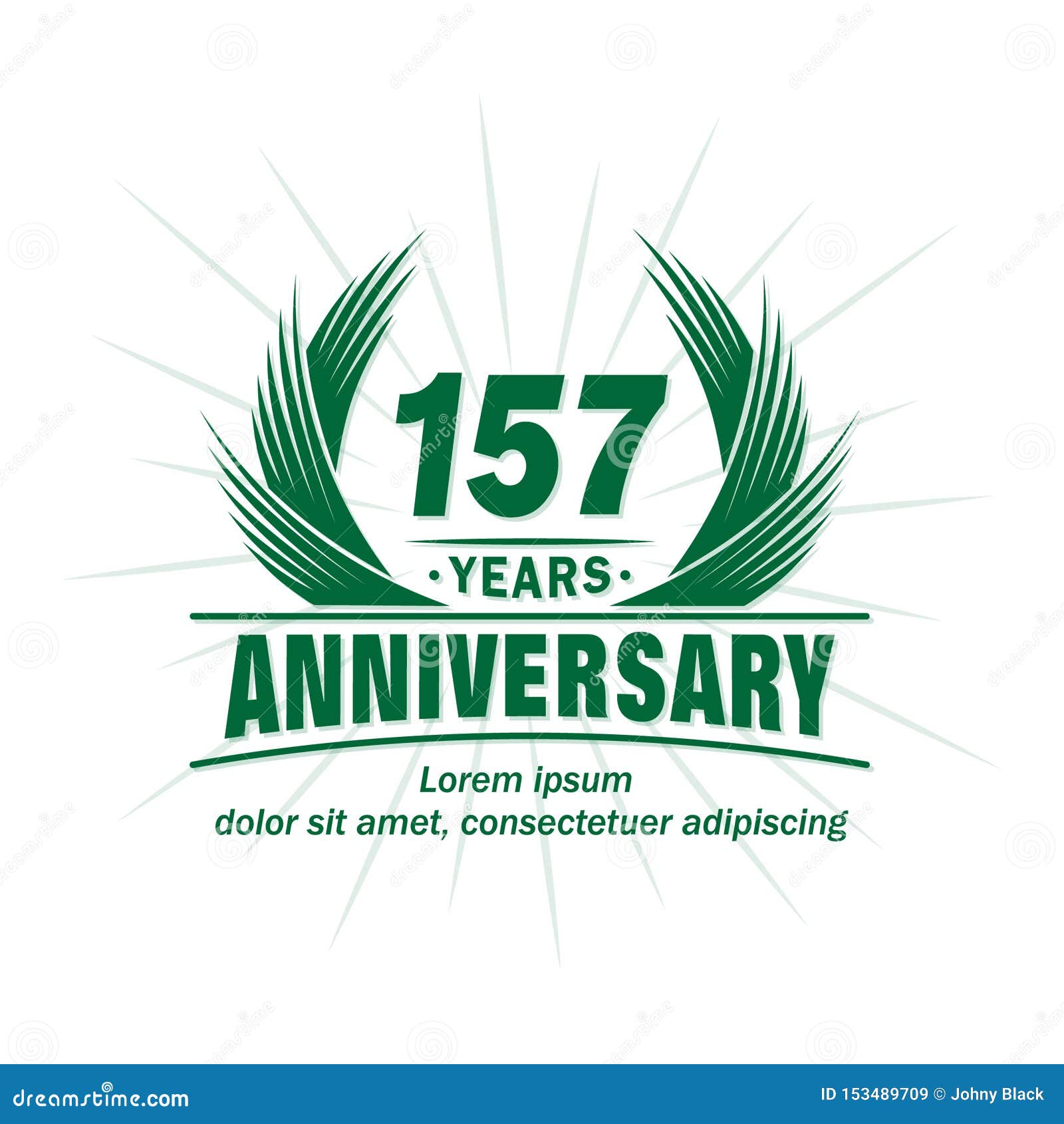 157 Years Anniversary. Elegant Anniversary Design. 157th Years Logo ...