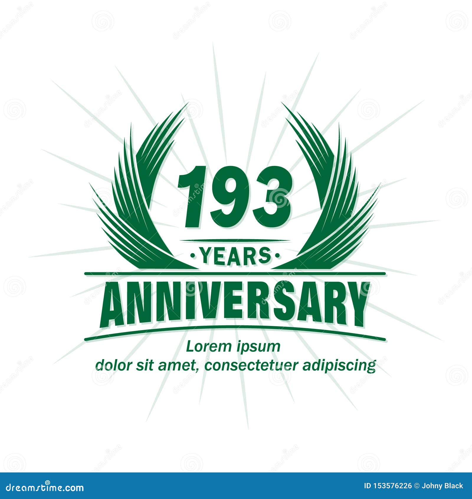 193 Years Anniversary. Elegant Anniversary Design. 193rd Years Logo ...