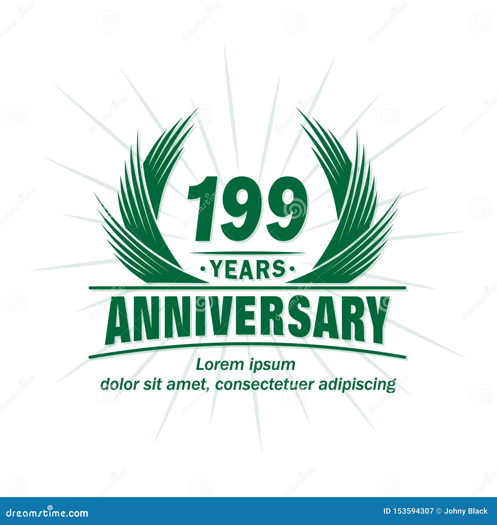 199 Years Anniversary. Elegant Anniversary Design. 199th Years Logo ...