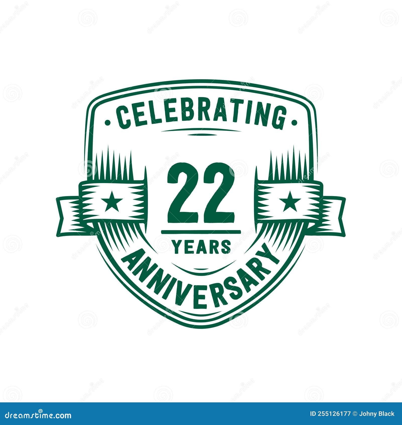 22 Years Anniversary Celebration Shield Design Template. 22nd ...