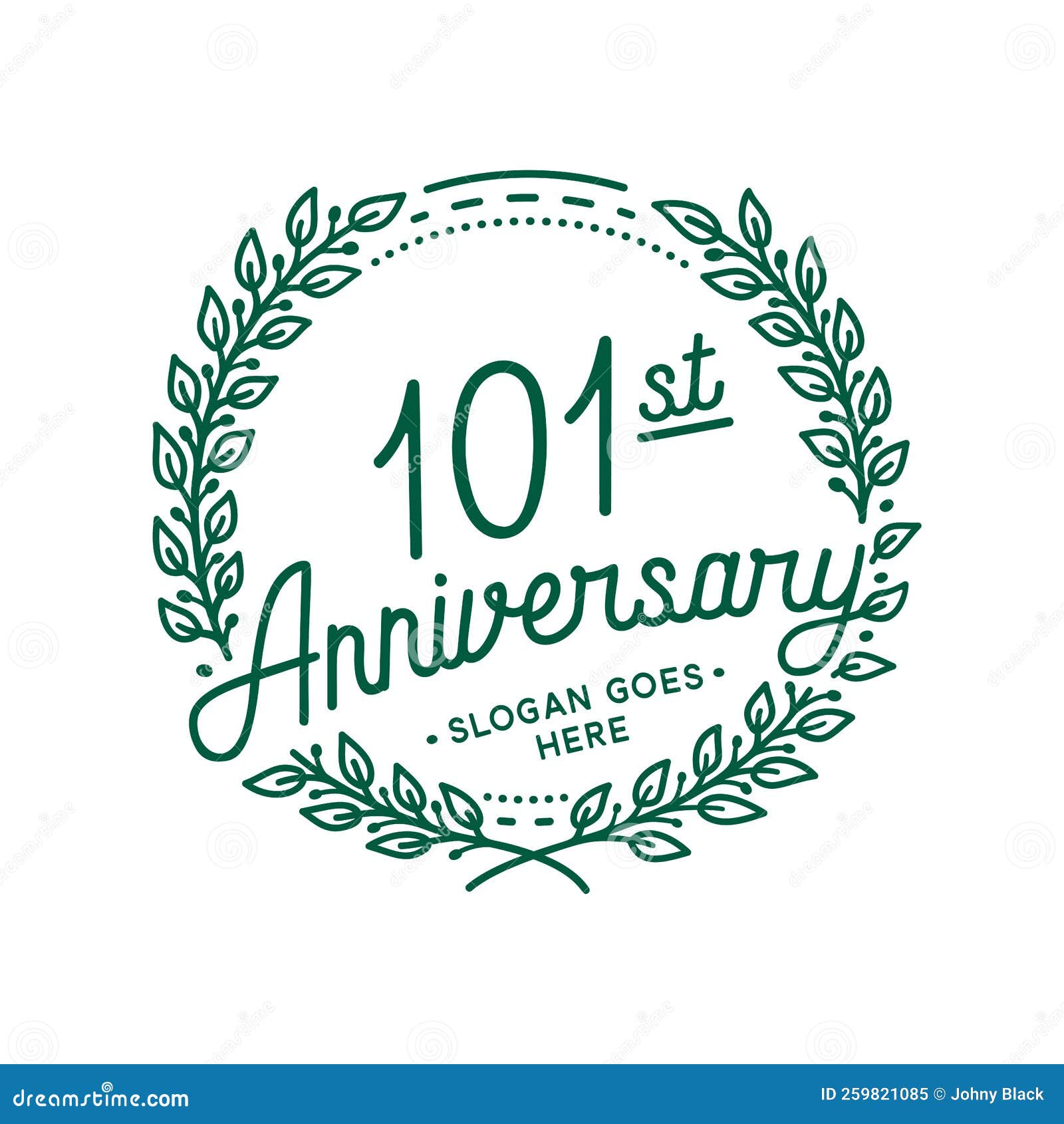 101 Years Anniversary Celebration with Laurel Wreath. 101st Anniversary ...