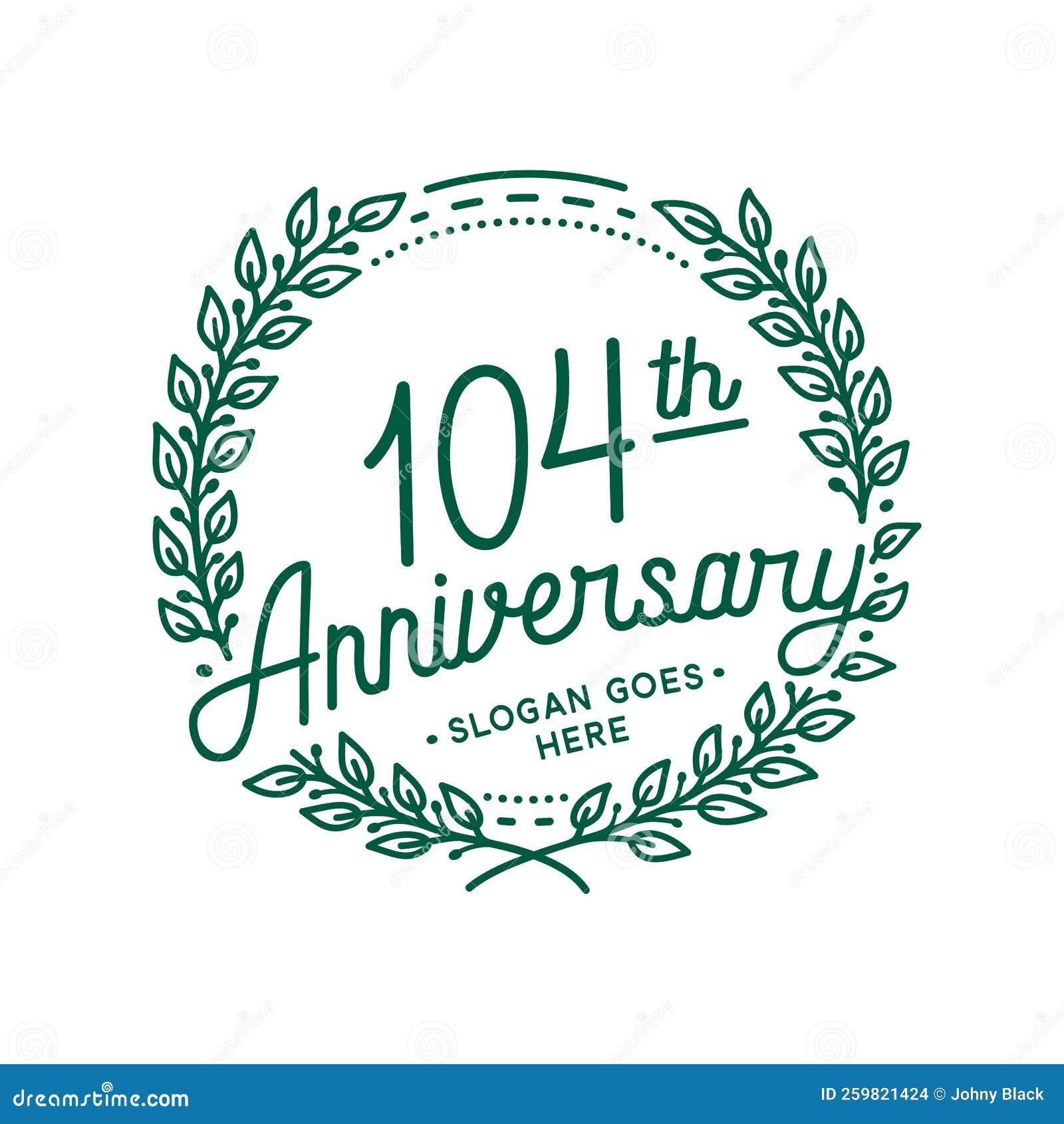 104 Years Anniversary Celebration with Laurel Wreath. 104th Anniversary ...
