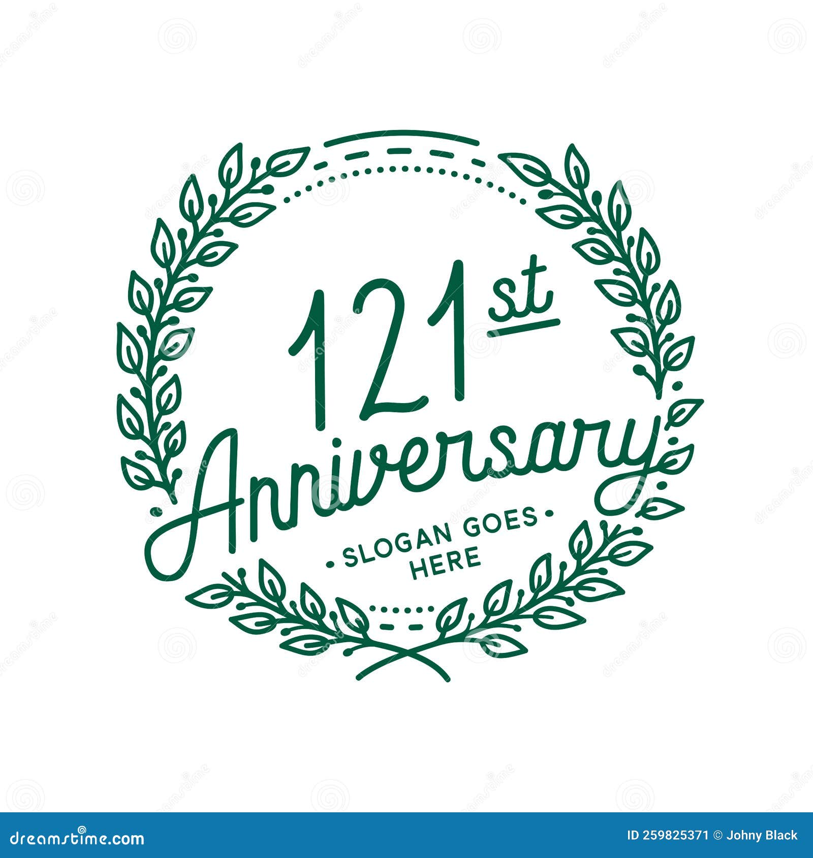 121 Years Anniversary Celebration with Laurel Wreath. 121st Anniversary ...