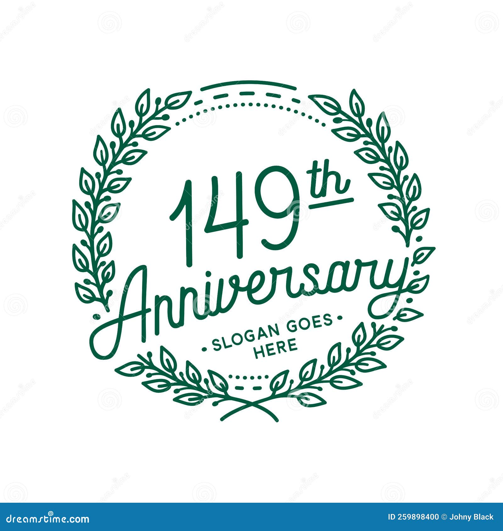 149 Years Anniversary Celebration with Laurel Wreath. 149th Anniversary ...