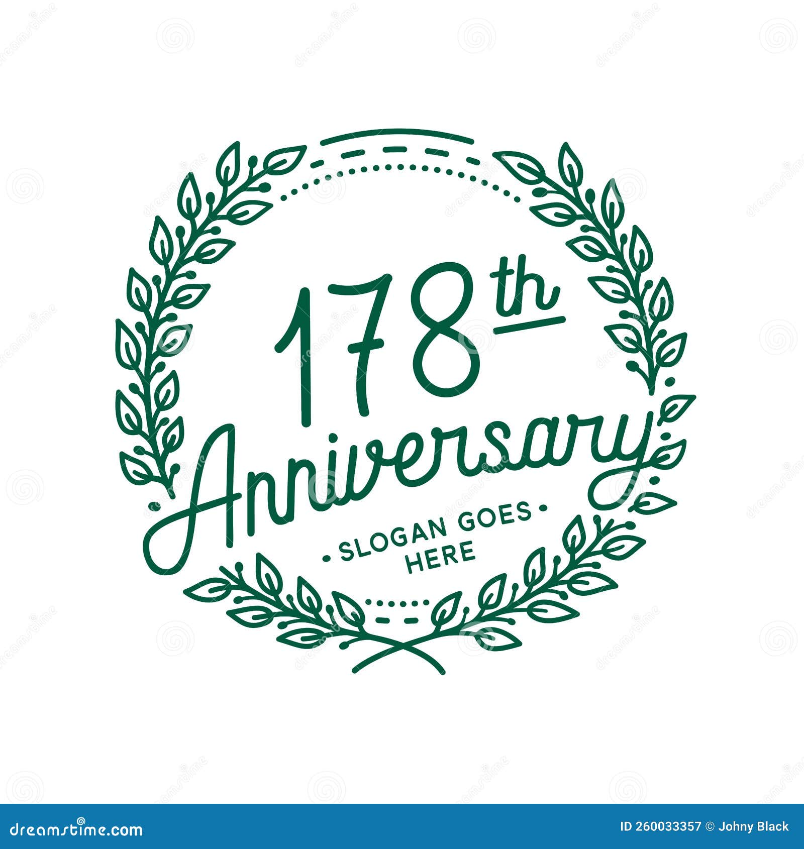 178 Years Anniversary Celebration with Laurel Wreath. 178th Anniversary ...
