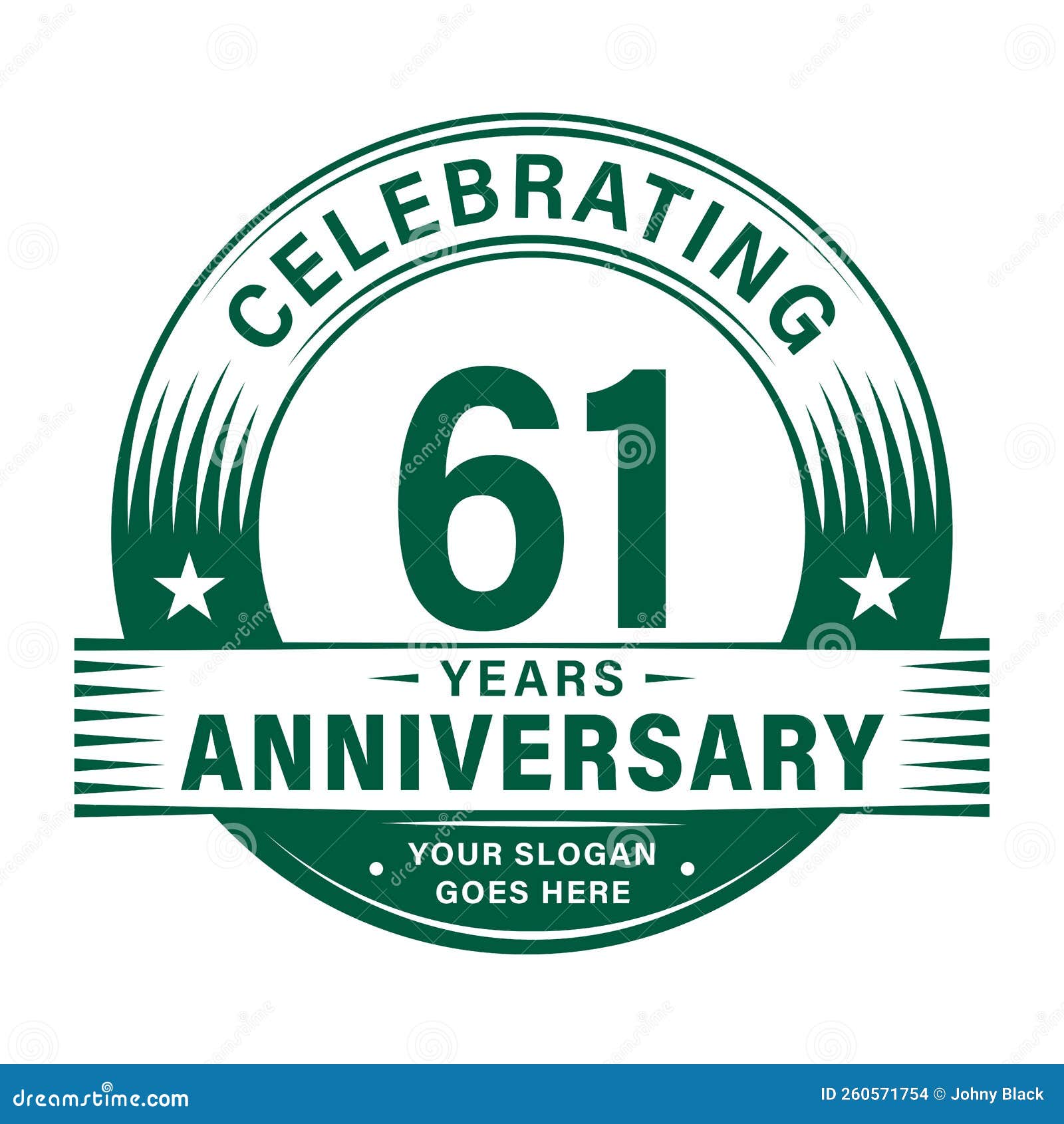 61 Years Anniversary Celebration Design Template. 61st Logo Vector ...
