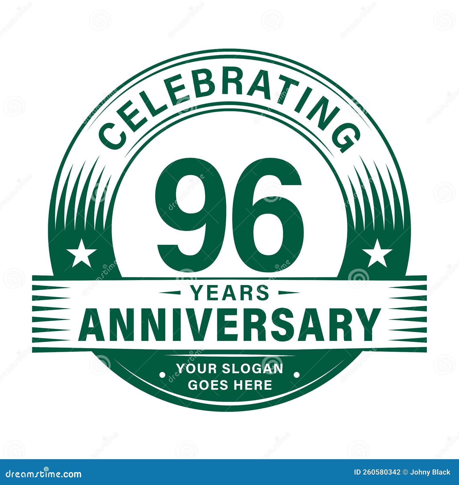 96 Years Anniversary Celebration Design Template. 96th Logo Vector ...