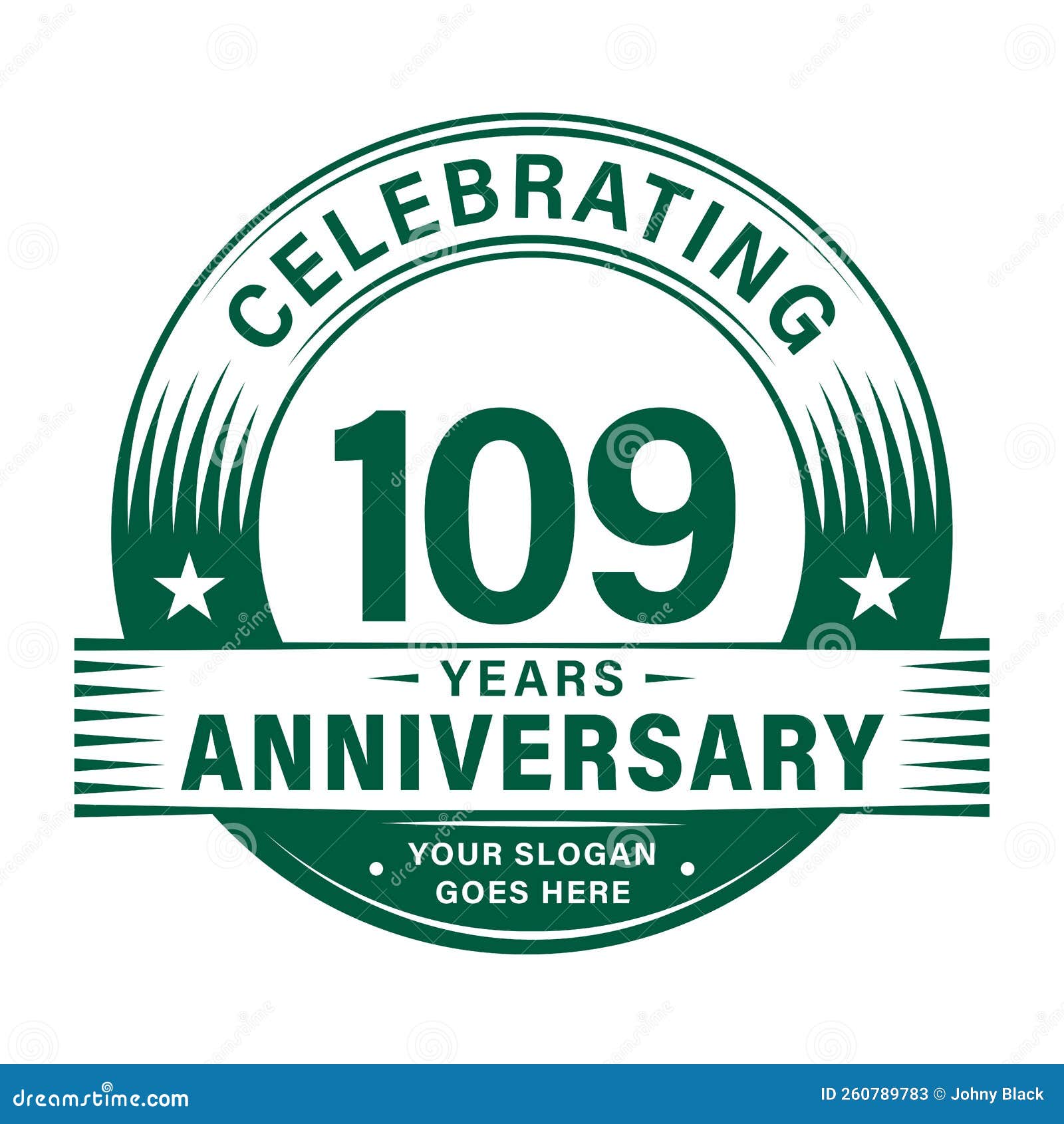 109 Years Anniversary Celebration Design Template. 109th Logo Vector ...