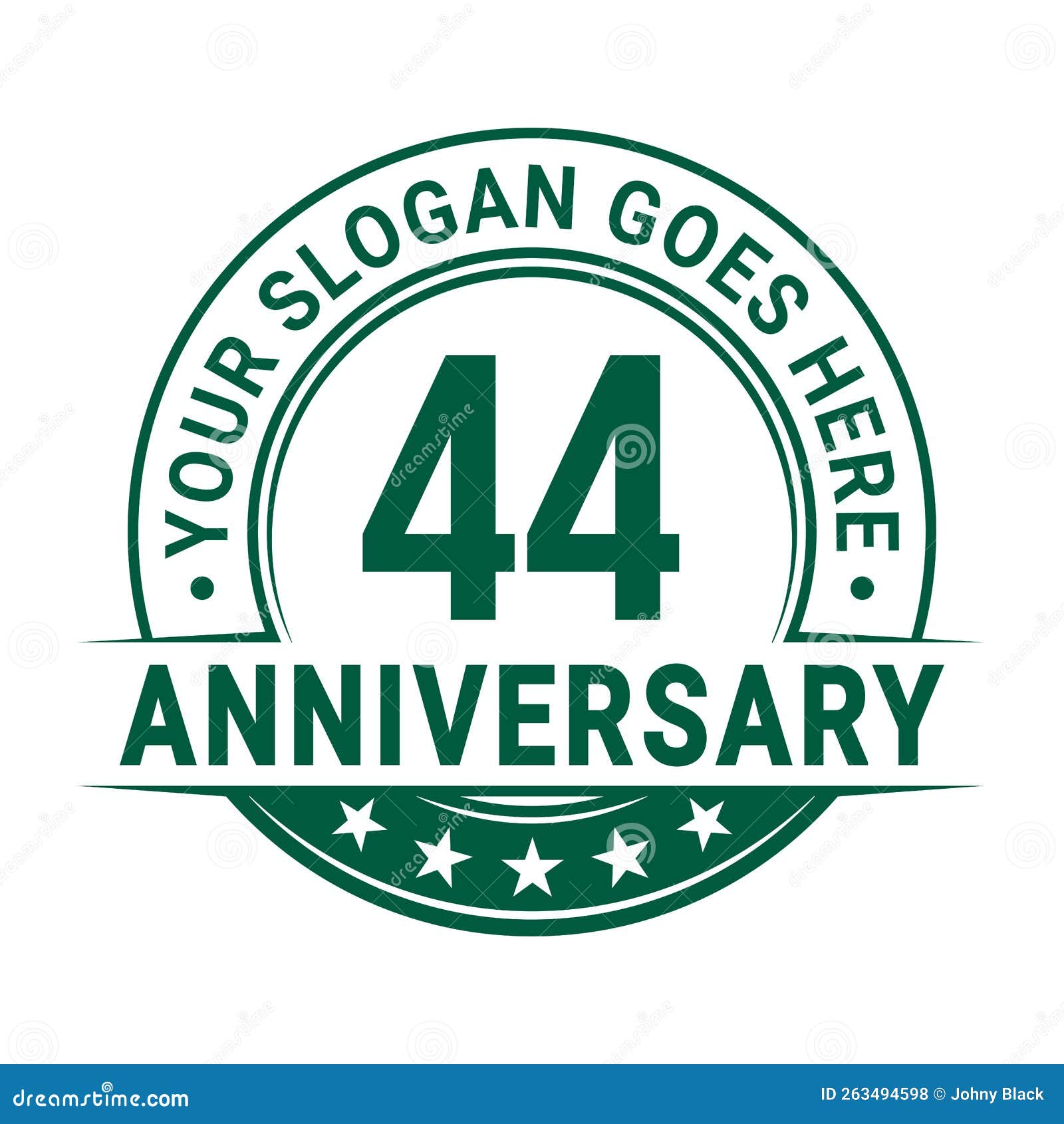 44 Years Anniversary. 44th Anniversary Logo Design Template. Vector and ...