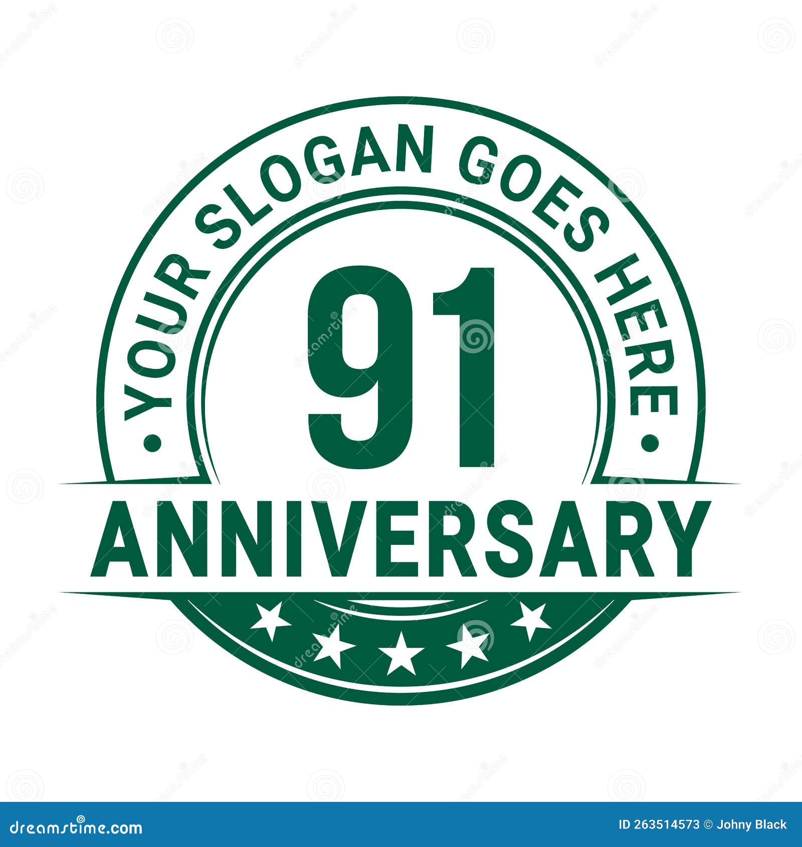 91 Years Anniversary. 91st Anniversary Logo Design Template. Vector and ...