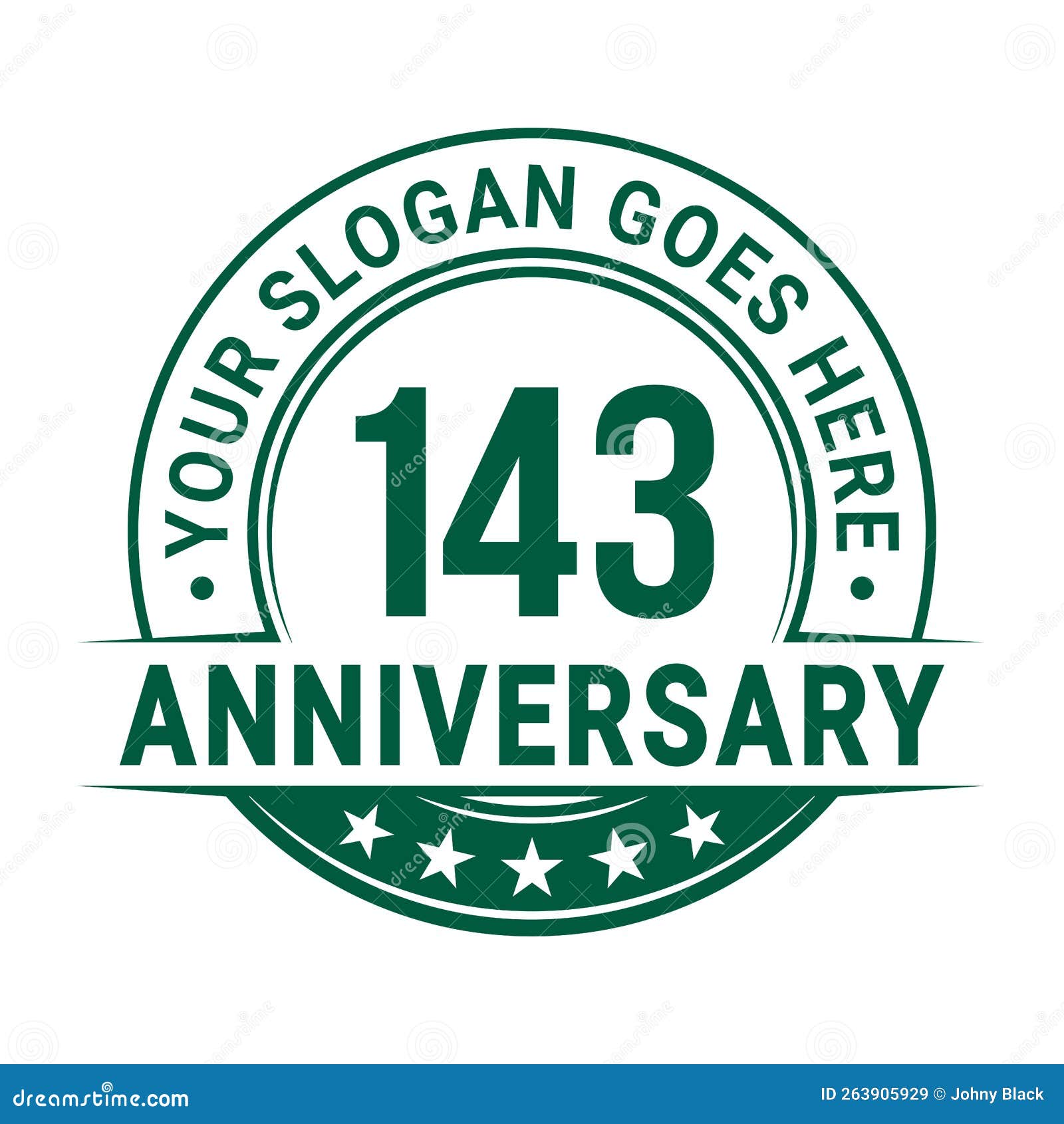 143 Years Anniversary. 143rd Anniversary Logo Design Template. Vector ...