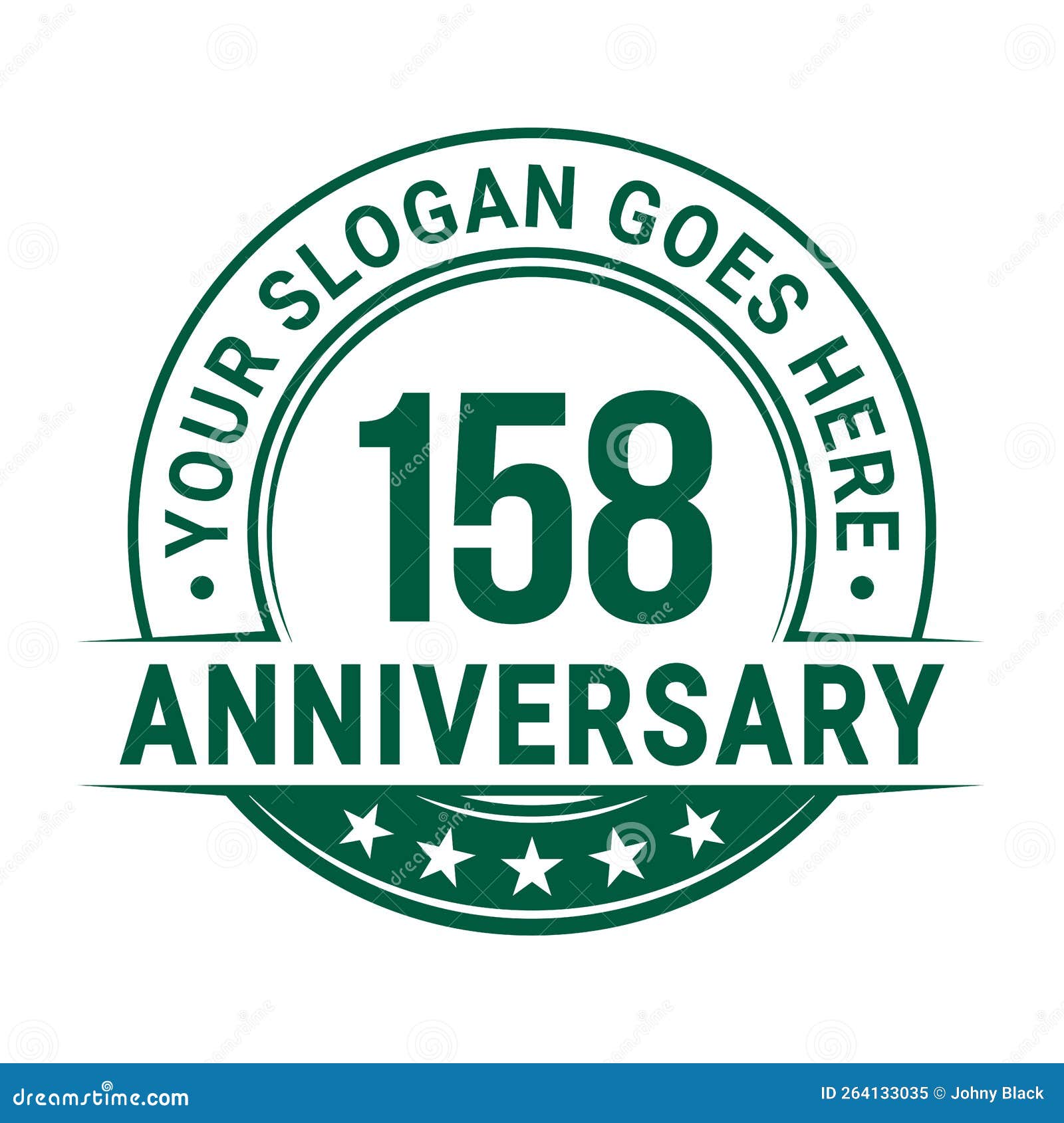 158 Years Anniversary. 158th Anniversary Logo Design Template. Vector ...
