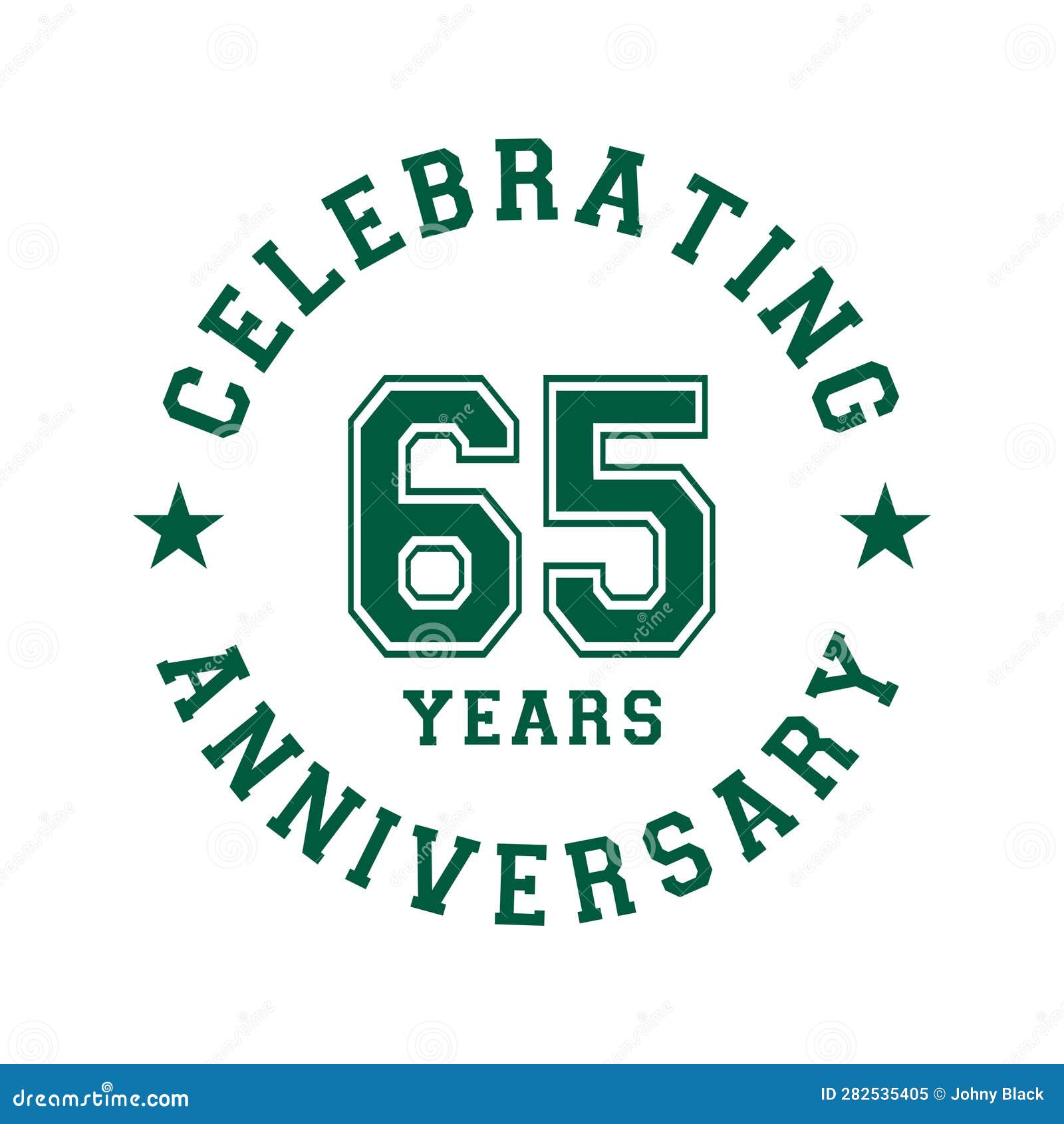 65 Years Anniversary Celebration Design Template. 65th Vector and ...