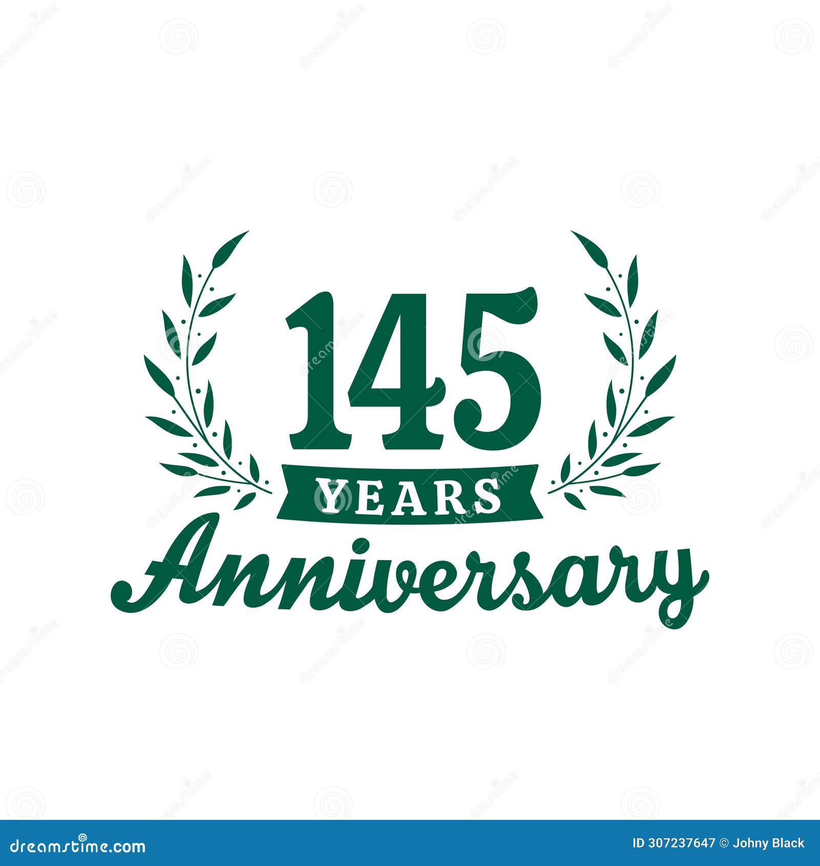 145 Years Anniversary Celebration Logotype. 145th Anniversary Logo ...