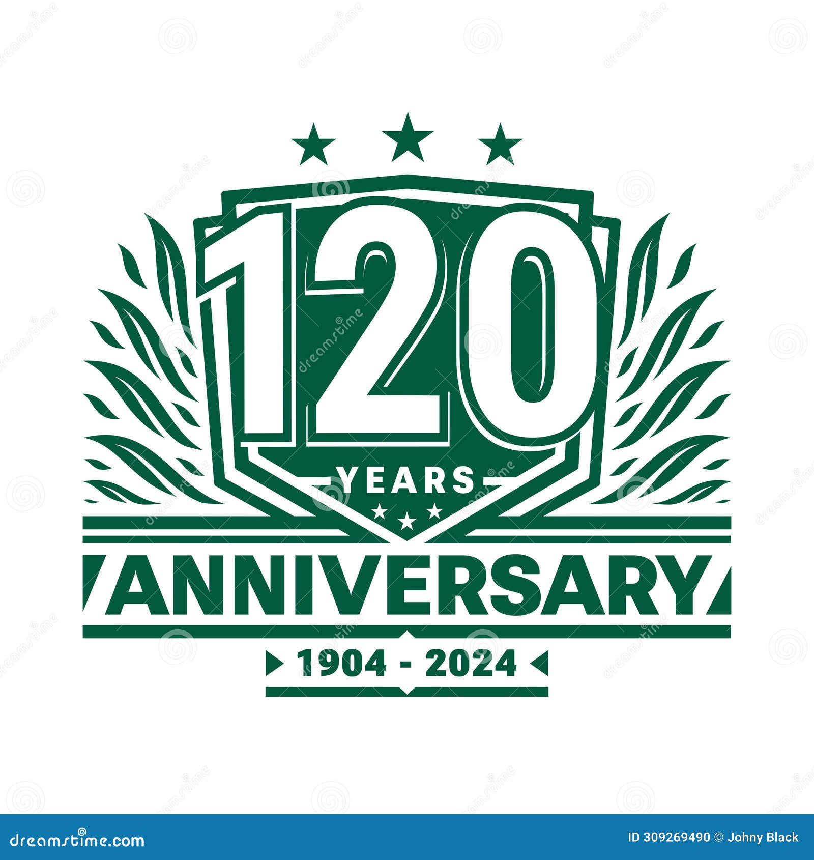 120 Years Anniversary Celebration Shield Design Template. 120th ...