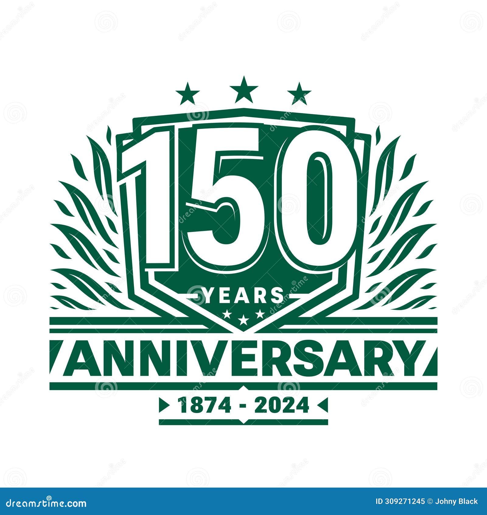 150 Years Anniversary Celebration Shield Design Template. 150th ...
