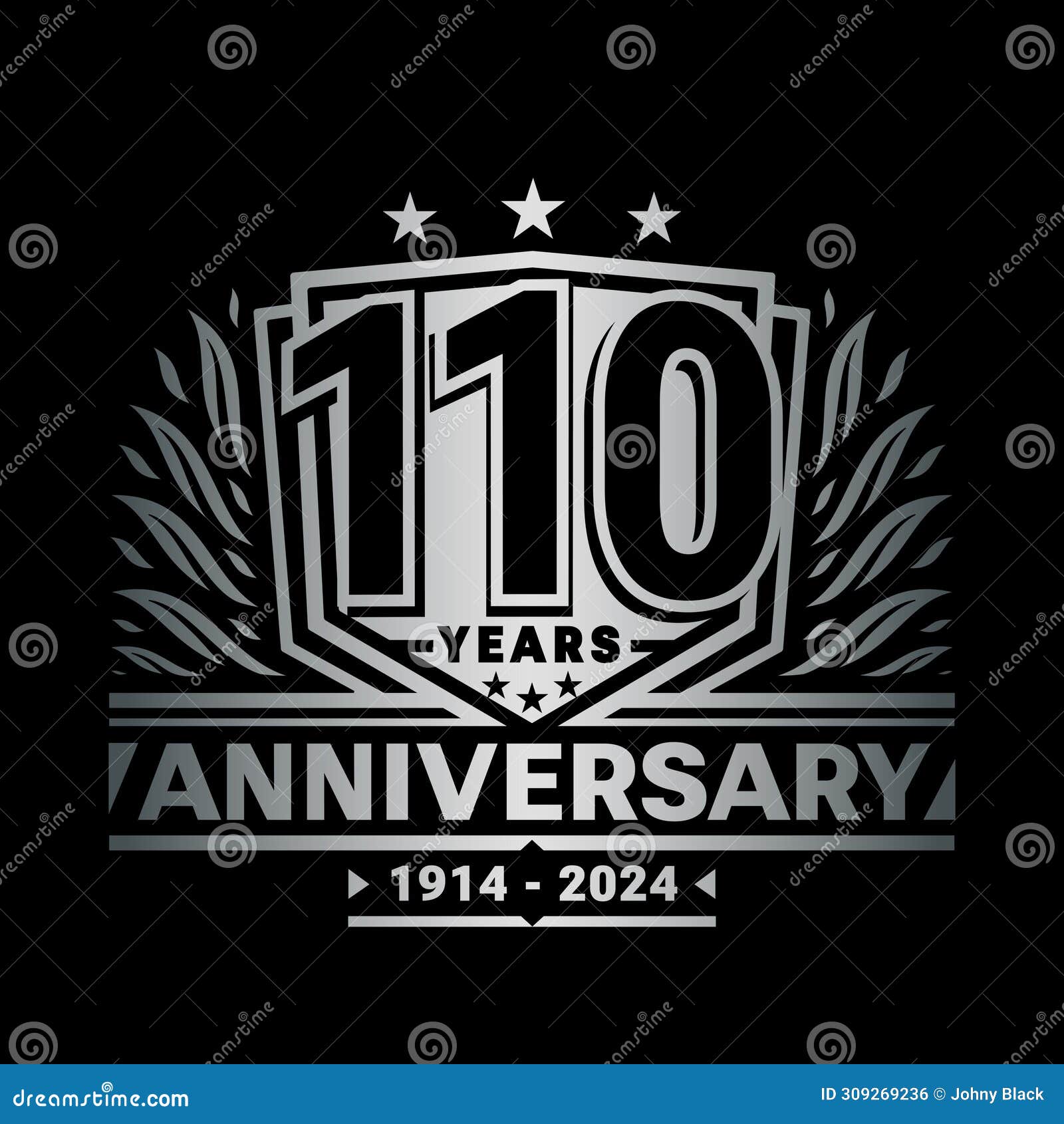 110 Years Anniversary Celebration Shield Design Template. 110th ...