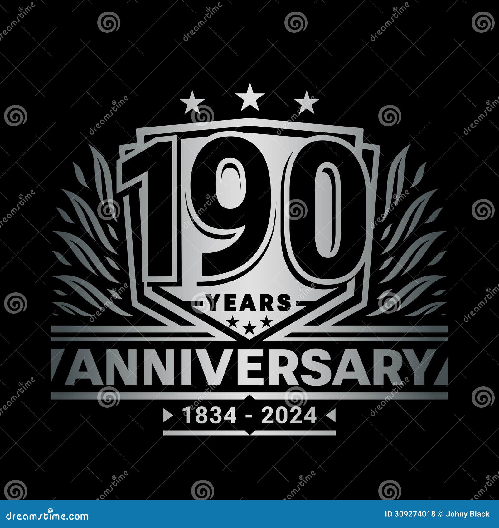 190 Years Anniversary Celebration Shield Design Template. 190th ...