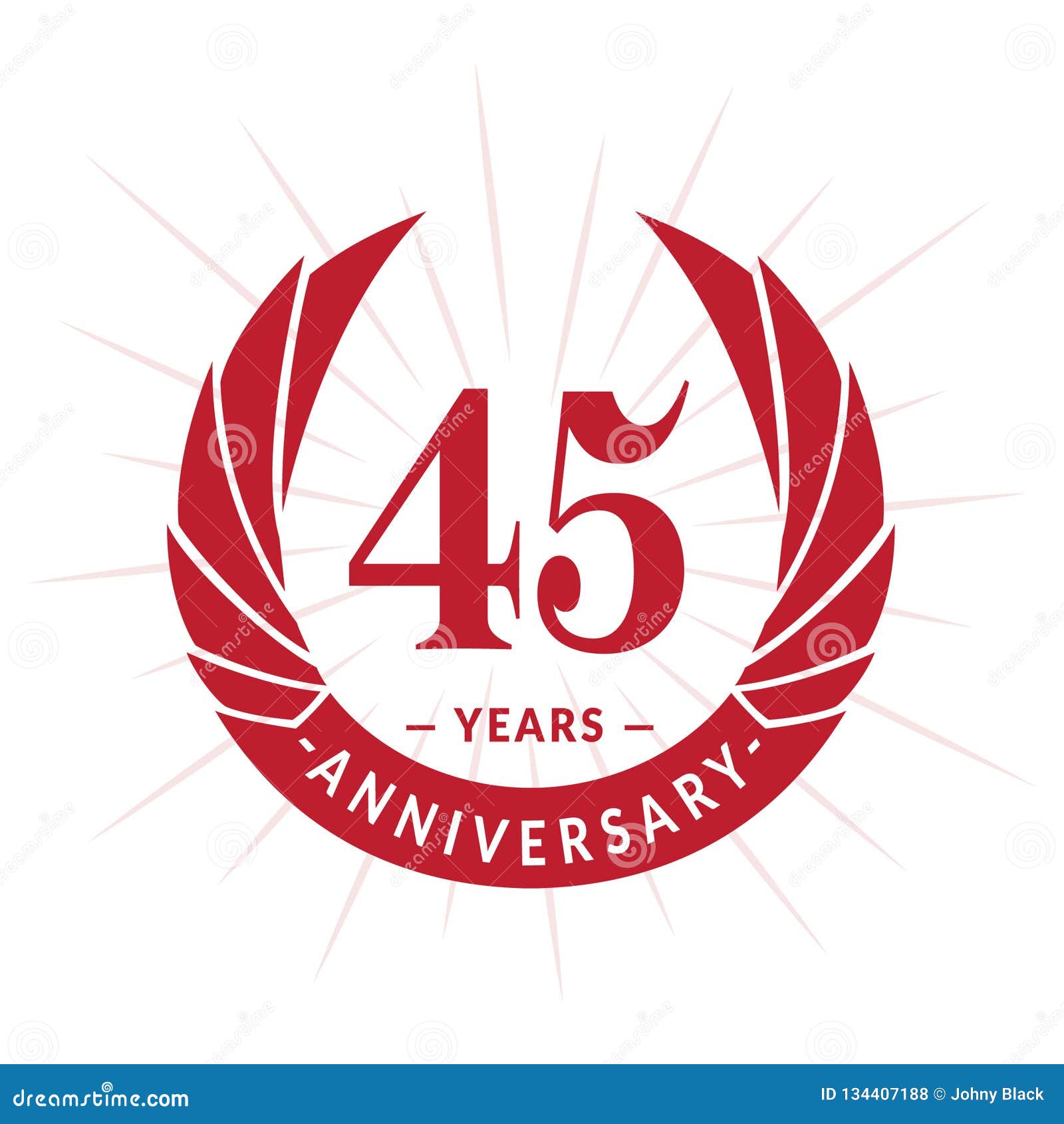 45 Years Anniversary Design Template. Elegant Anniversary Logo Design ...