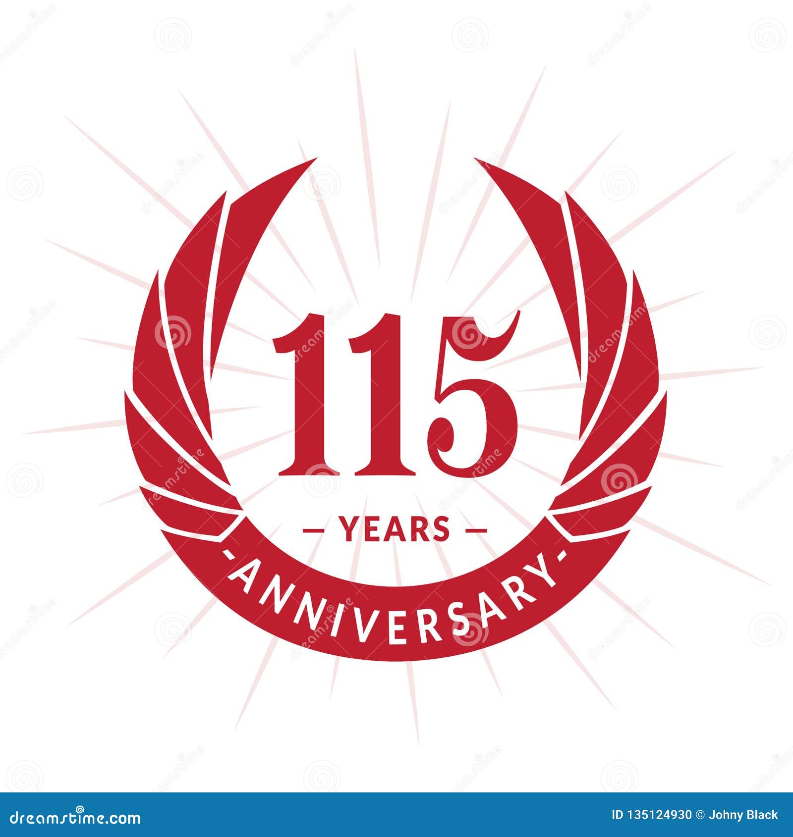 115 Years Anniversary Design Template. Elegant Anniversary Logo Design ...