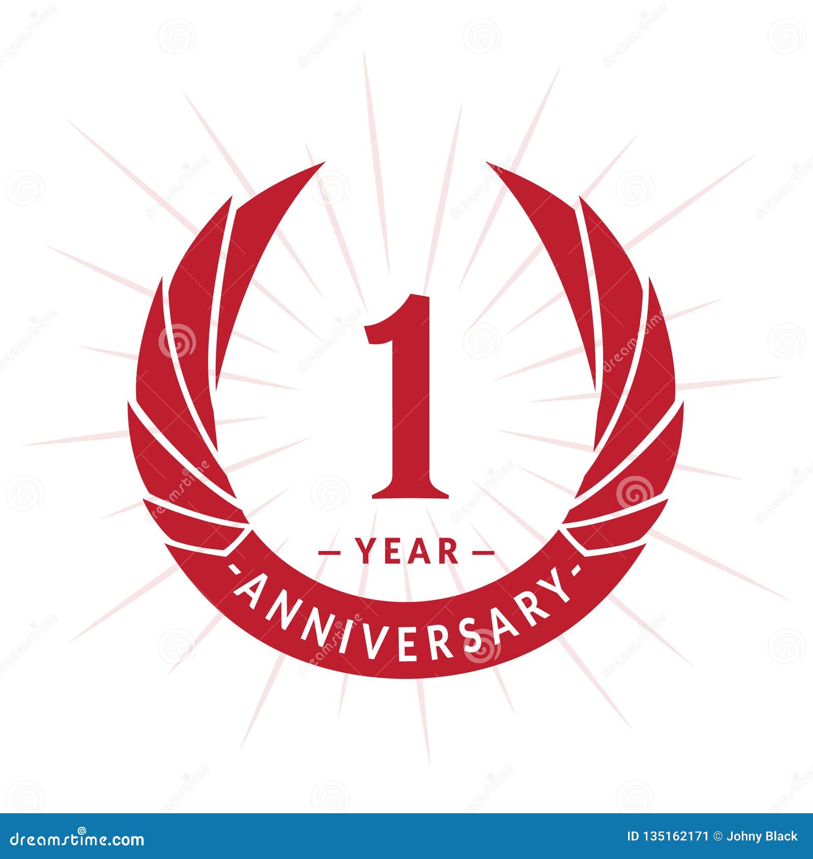 1 Year Anniversary Design Template. Elegant Anniversary Logo Design ...