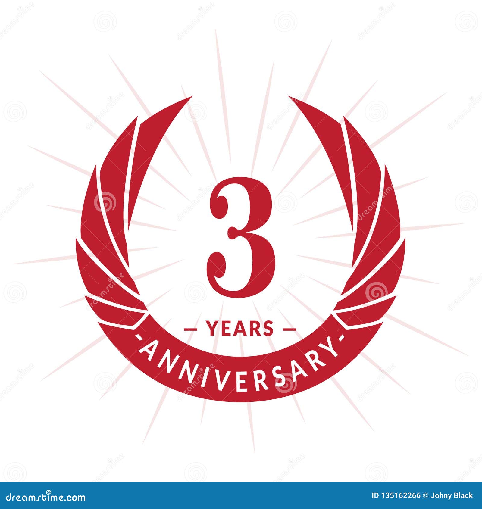 3 Years Anniversary Design Template. Elegant Anniversary Logo Design ...