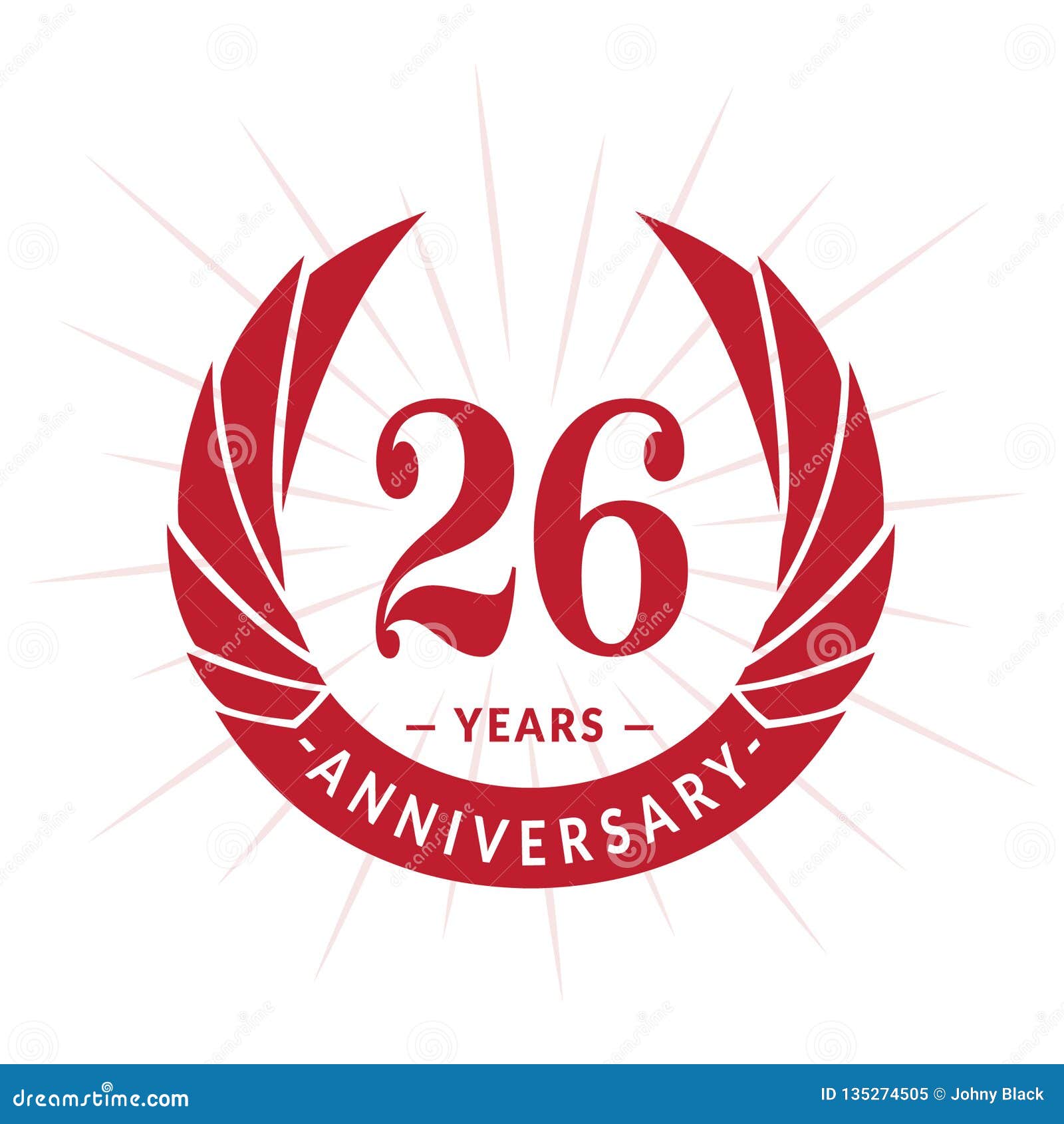 26 Years Anniversary Design Template. Elegant Anniversary Logo Design ...