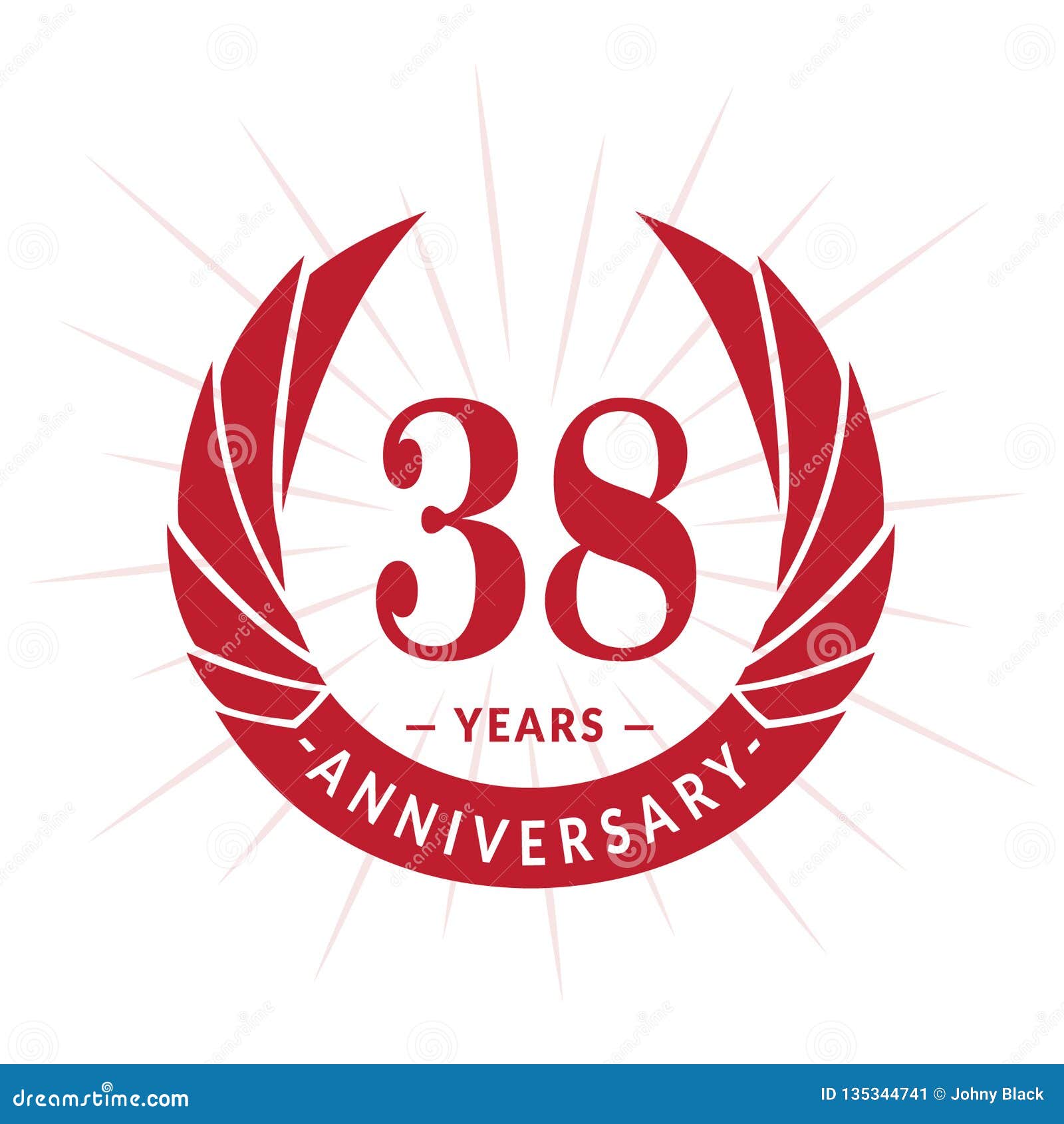 38 Years Anniversary Design Template. Elegant Anniversary Logo Design ...