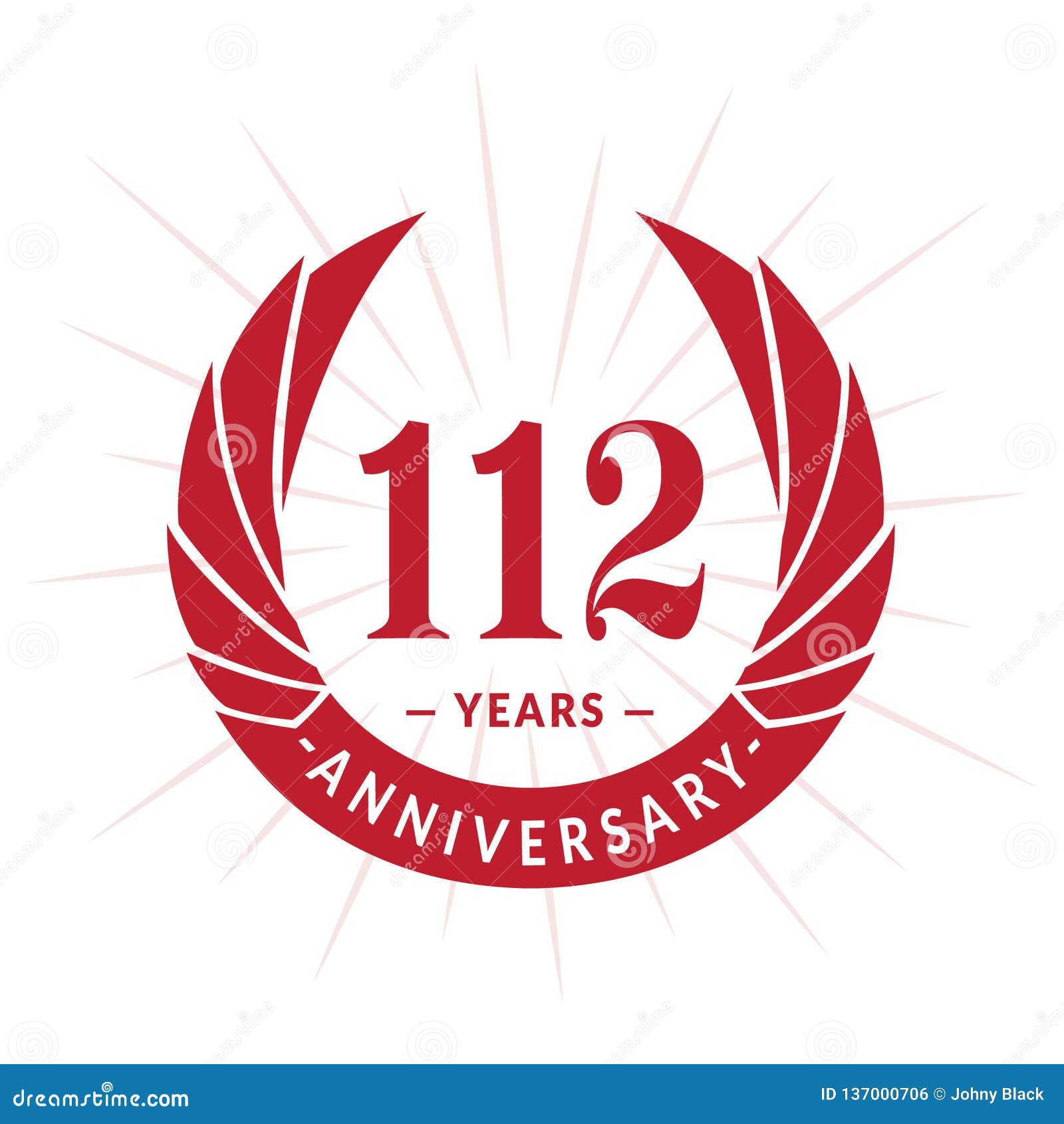 112 Years Anniversary Design Template. Elegant Anniversary Logo Design ...