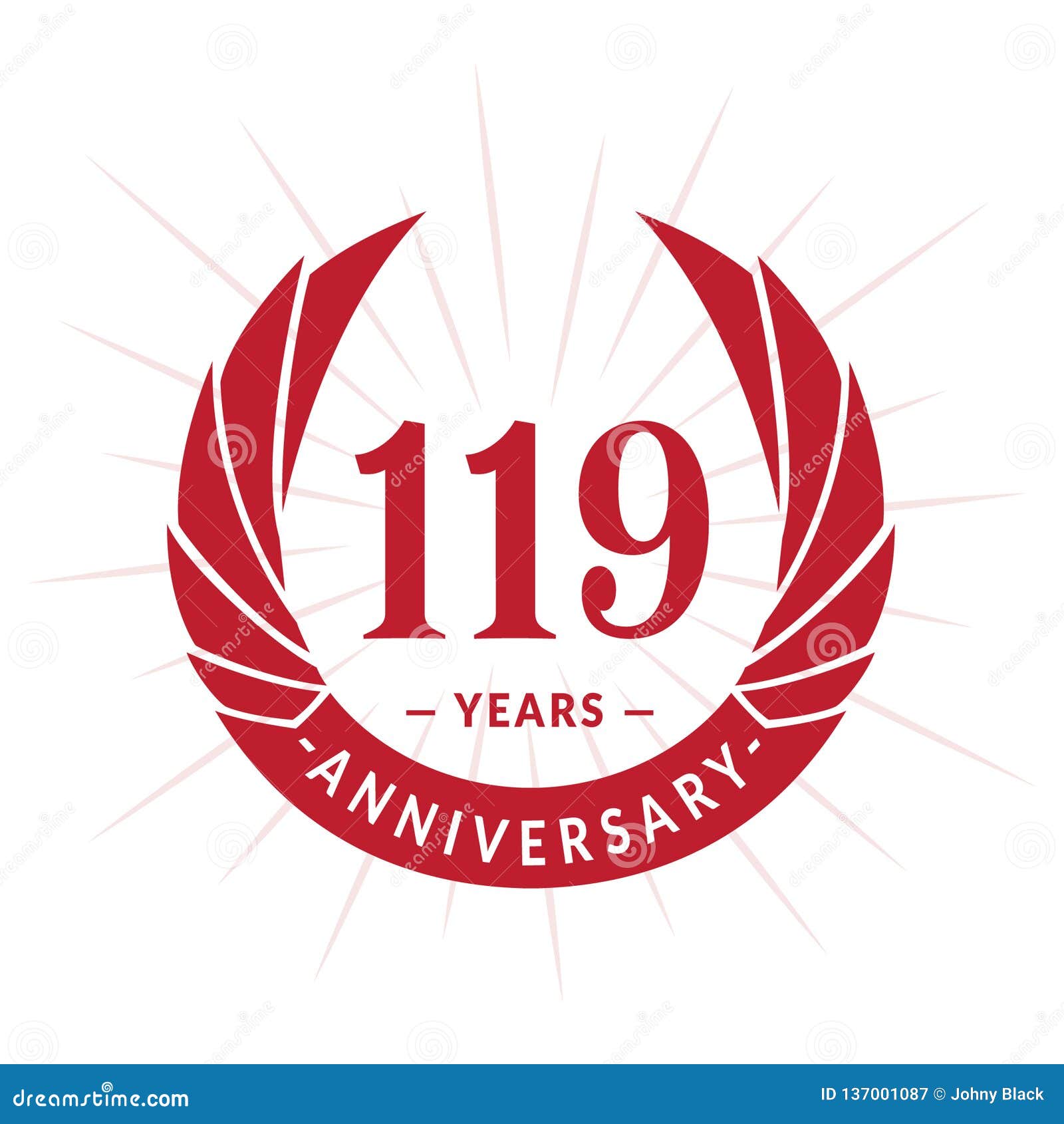 119 Years Anniversary Design Template. Elegant Anniversary Logo Design ...