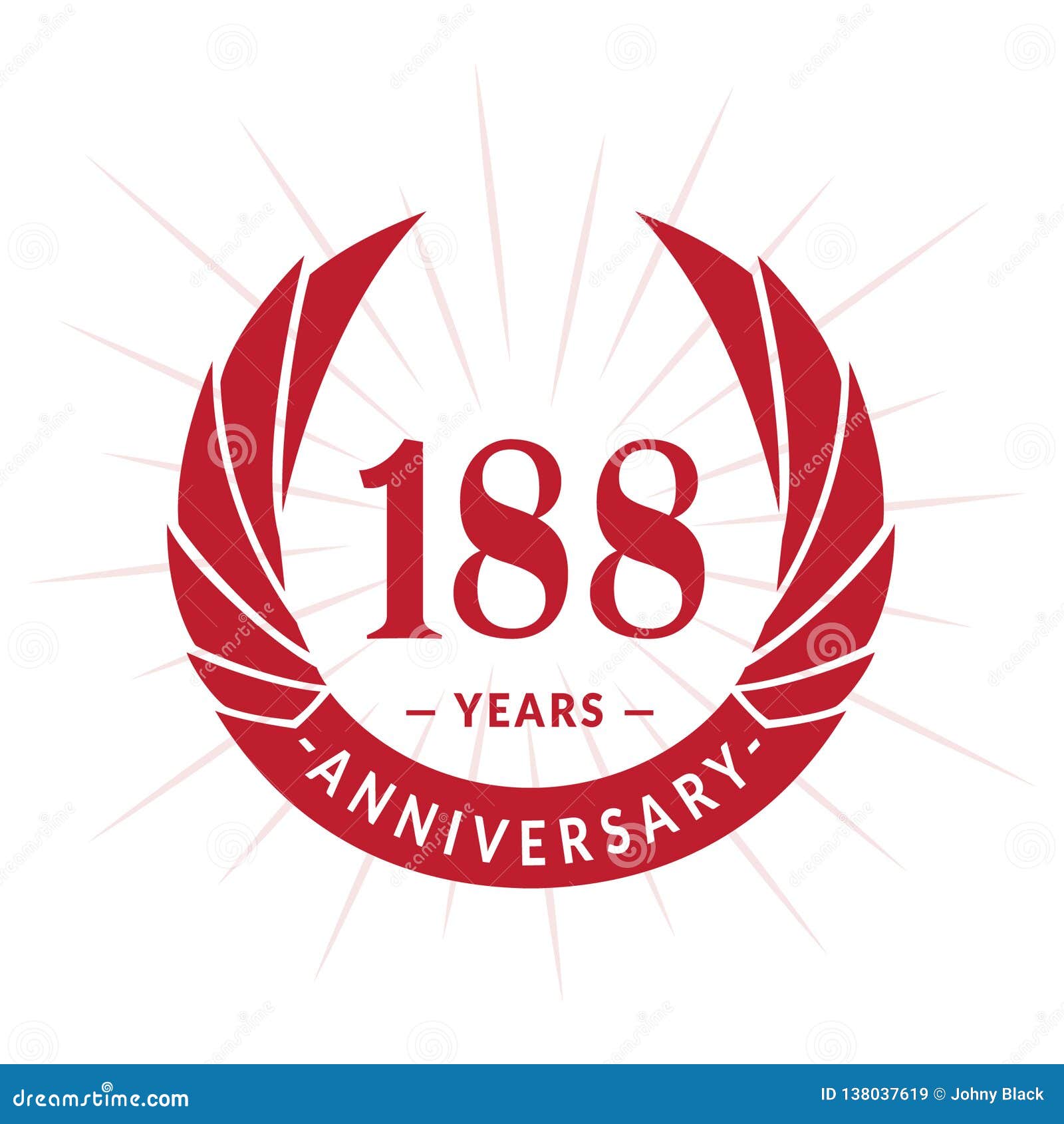 188 Years Anniversary Design Template. Elegant Anniversary Logo Design ...