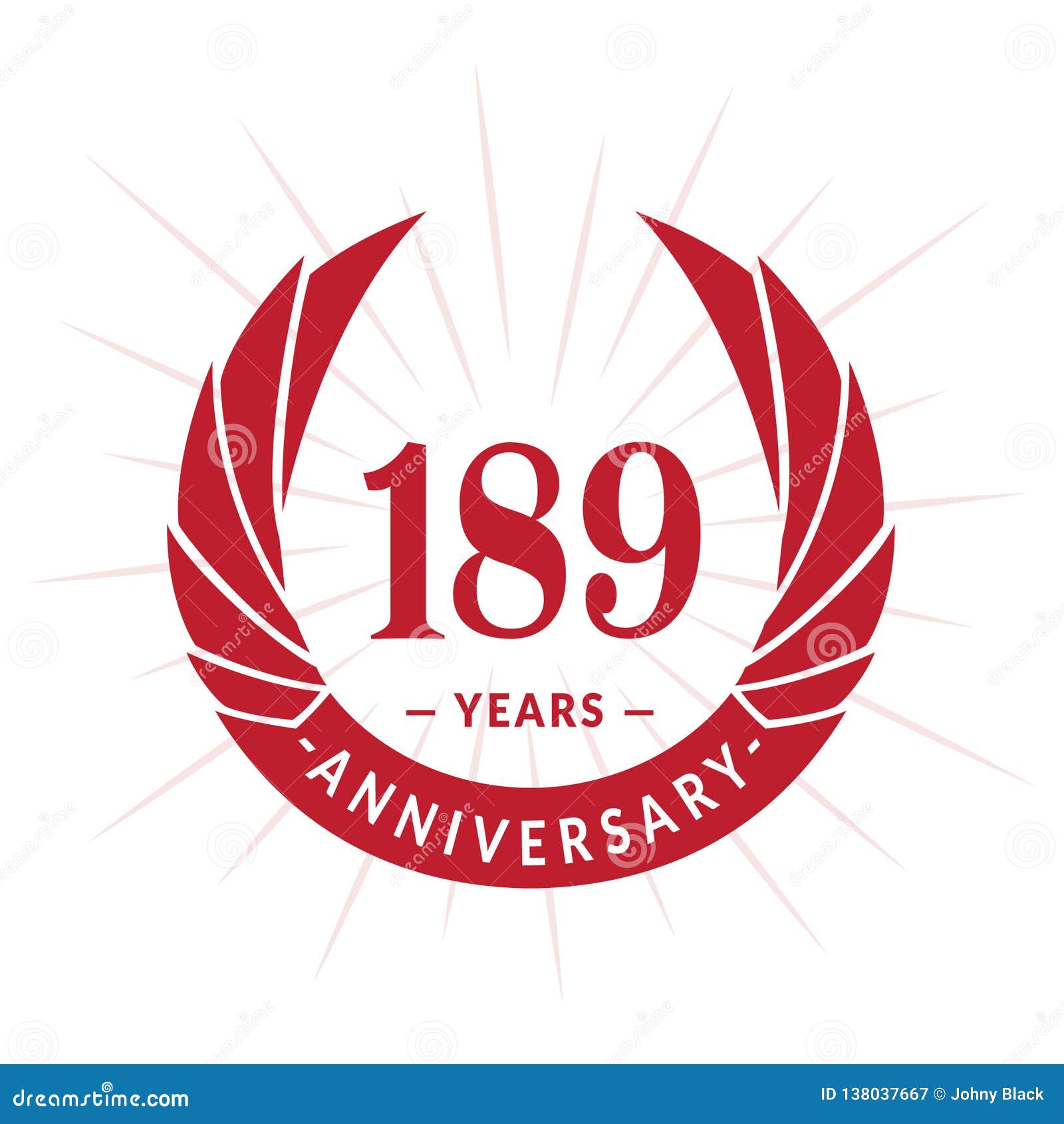 189 Years Anniversary Design Template. Elegant Anniversary Logo Design ...