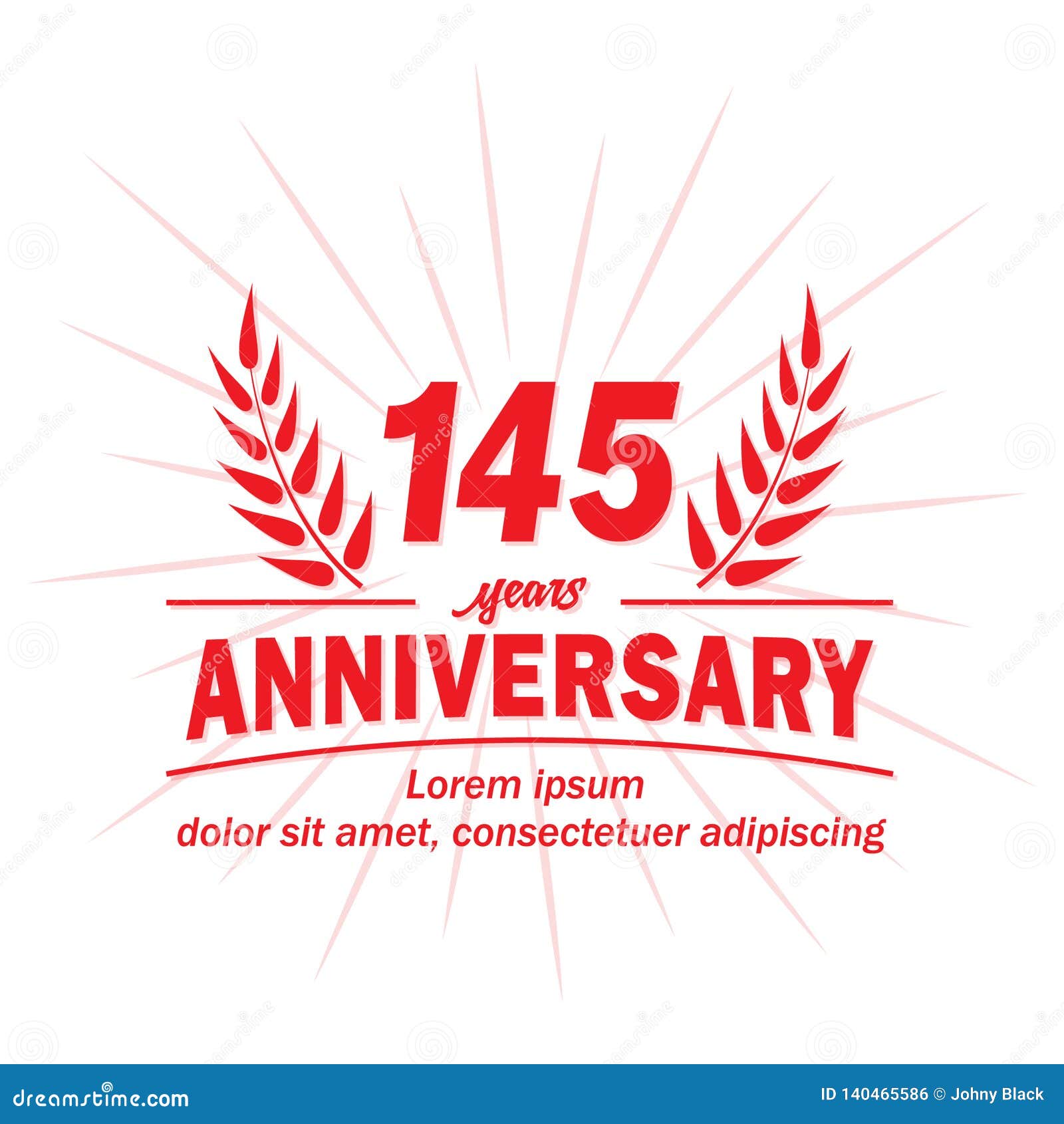 145th Anniversary Design Template. 145th Years Vector and Illustration ...