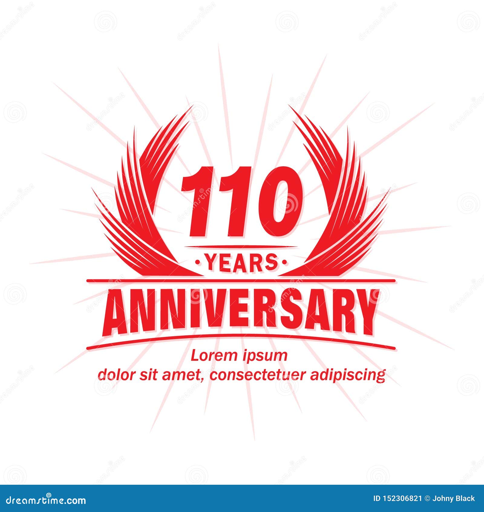 110 Years Anniversary. Elegant Anniversary Design. 110th Years Logo ...