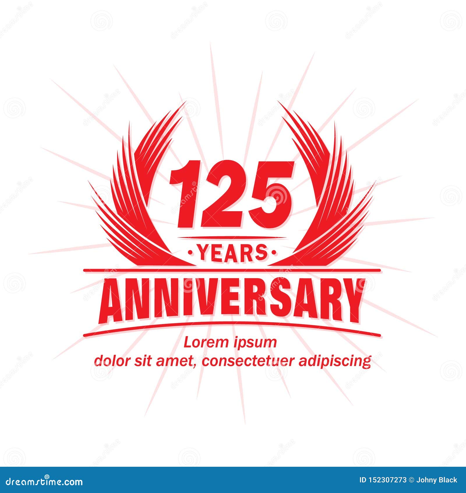 125 Years Anniversary. Elegant Anniversary Design. 125th Years Logo ...