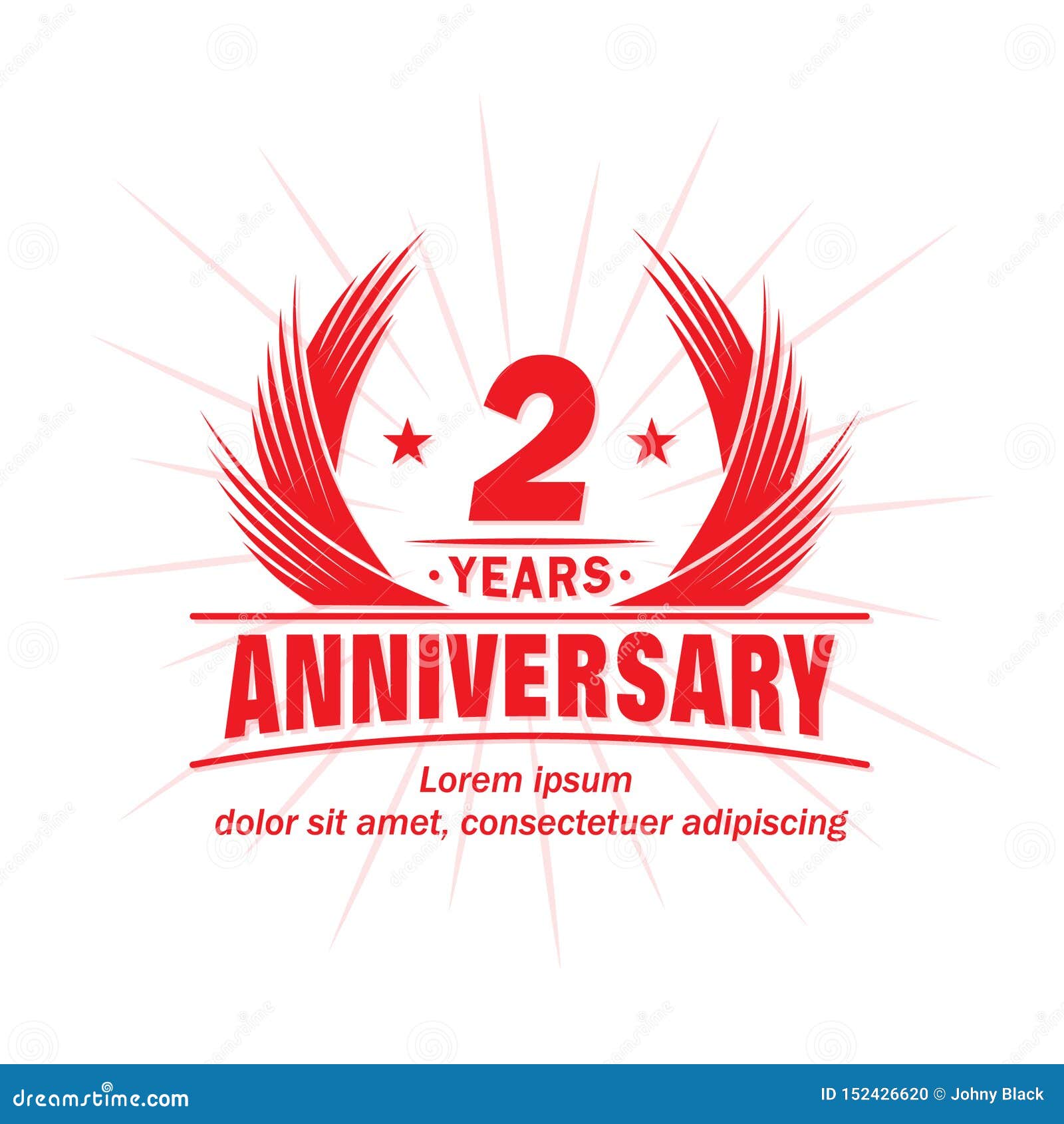 2 Years Anniversary. Elegant Anniversary Design. 2nd Year Logo. Stock ...