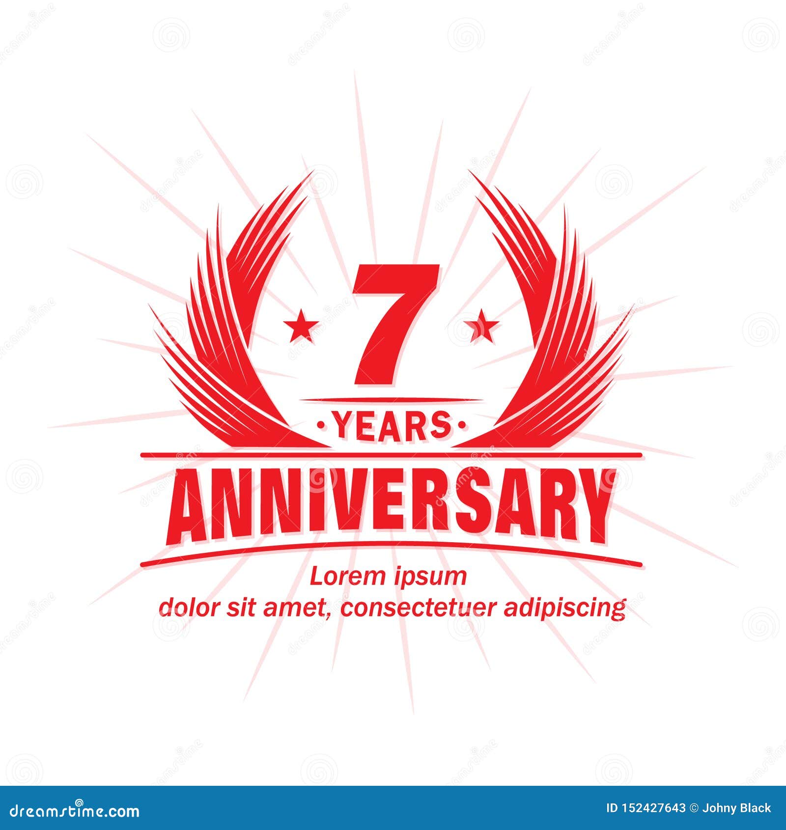 7 Years Anniversary. Elegant Anniversary Design. 7th Years Logo. Stock ...