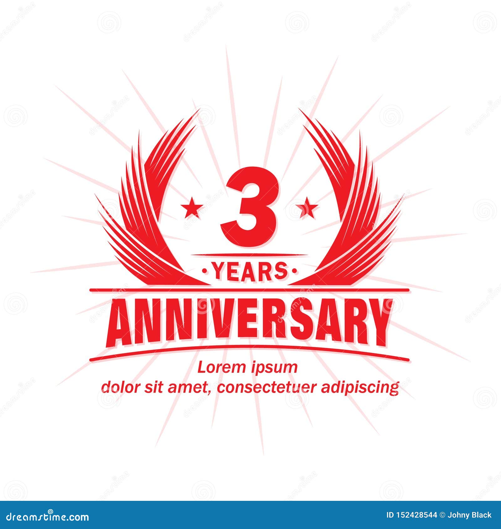 3 Years Anniversary. Elegant Anniversary Design. 3rd Years Logo. Stock ...