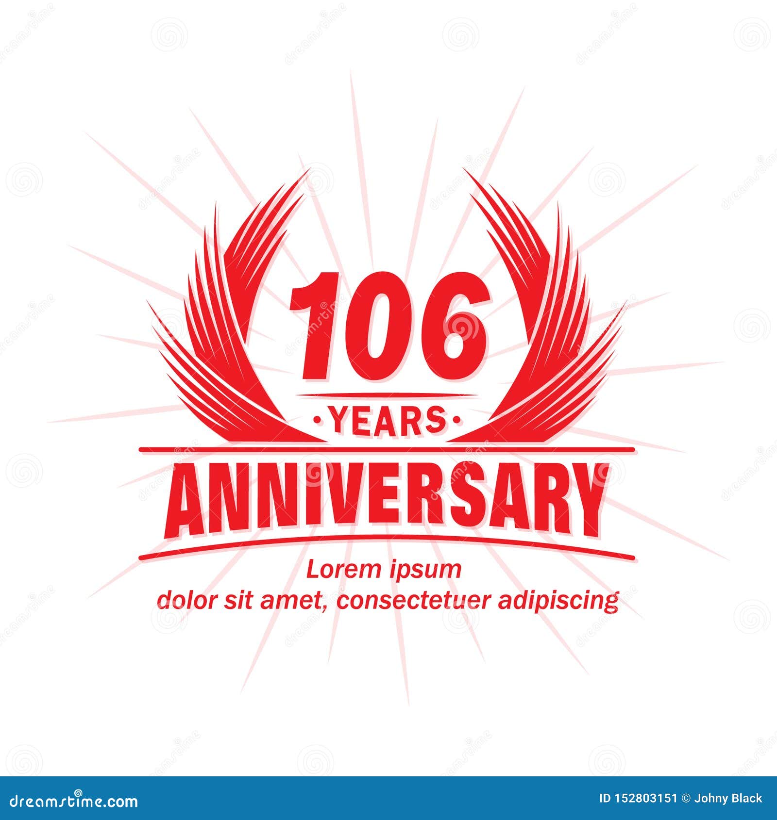 106 Years Anniversary. Elegant Anniversary Design. 106th Years Logo ...