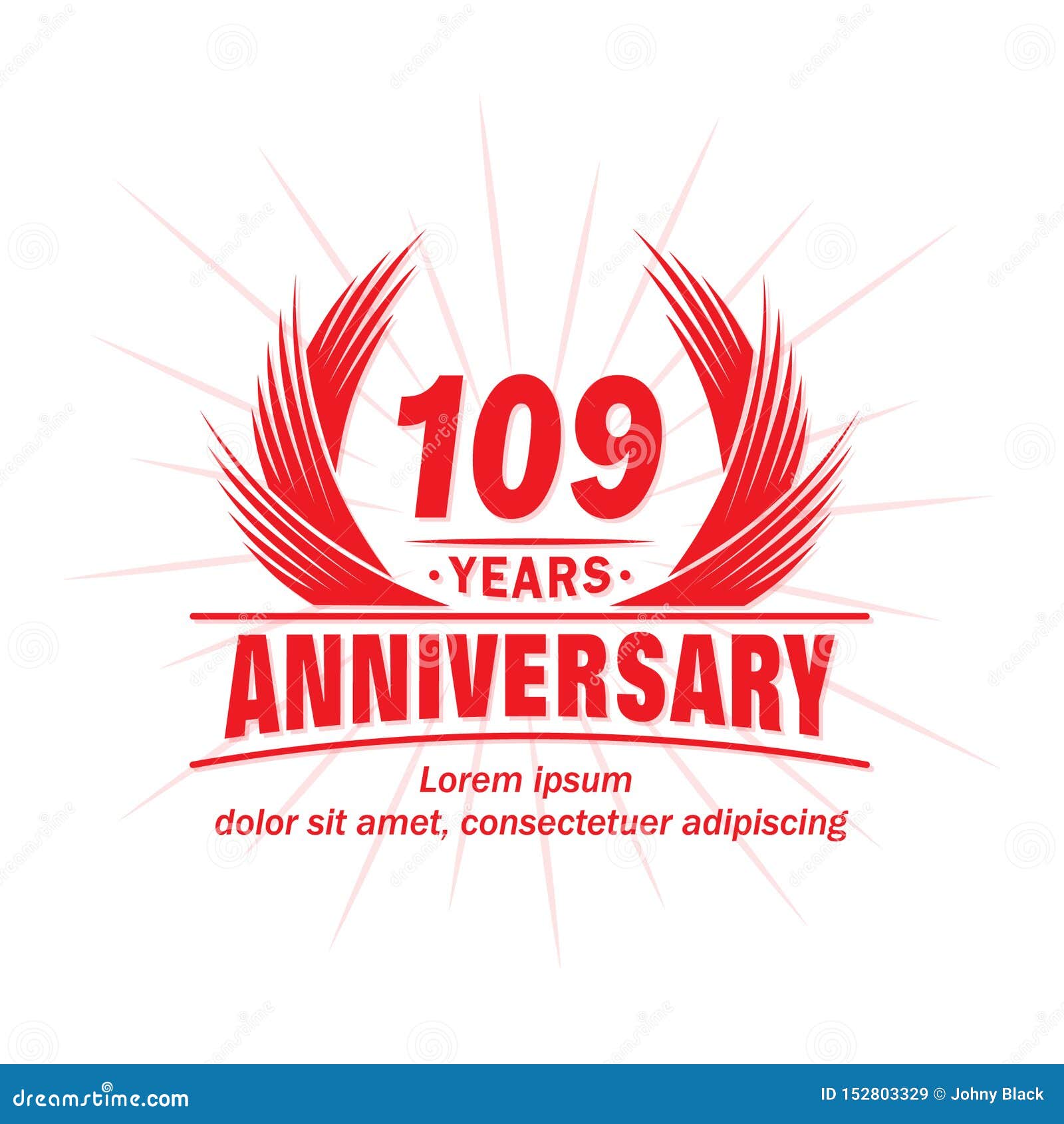 109 Years Anniversary. Elegant Anniversary Design. 109th Years Logo ...