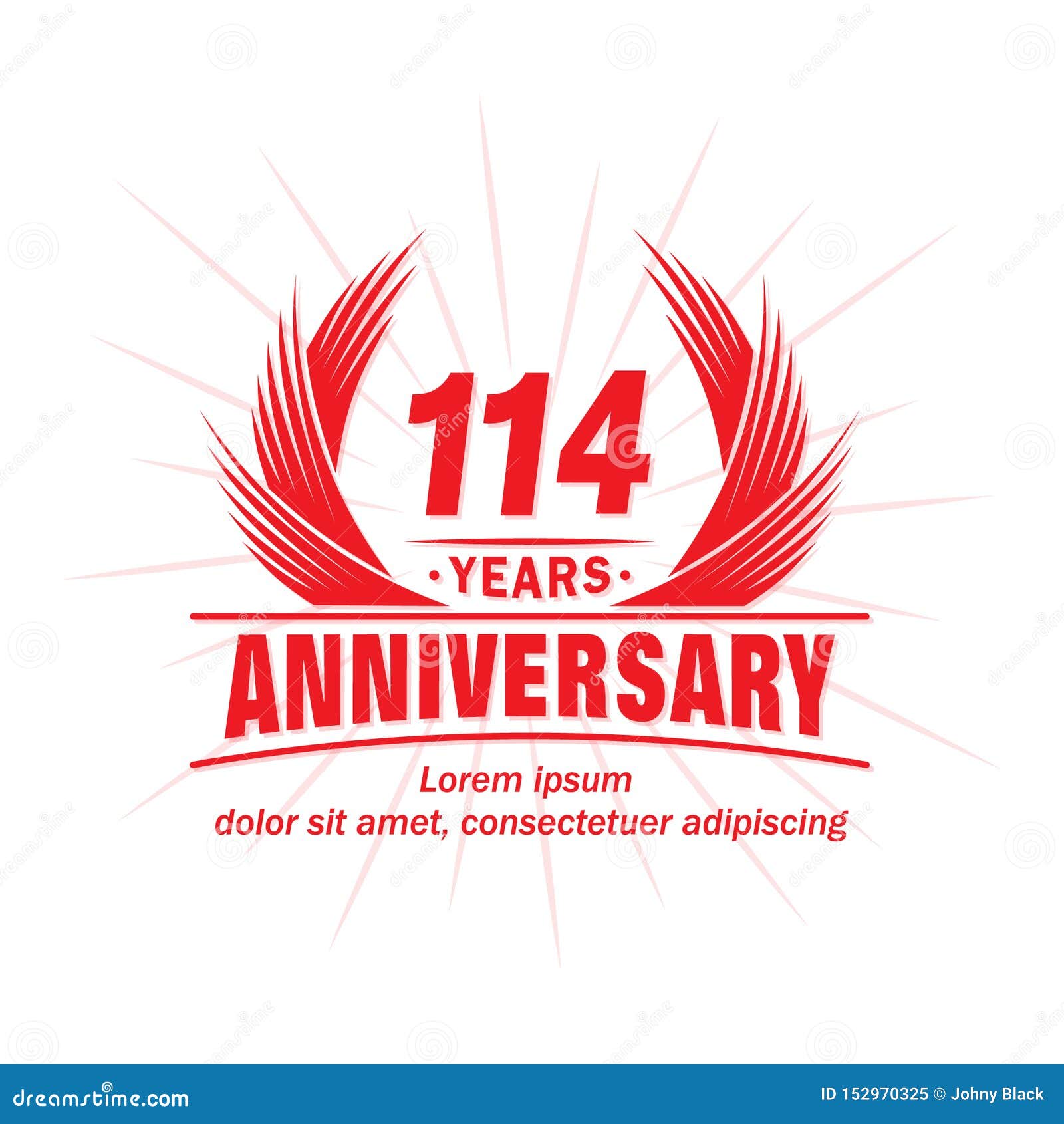 114 Years Anniversary. Elegant Anniversary Design. 114th Years Logo ...
